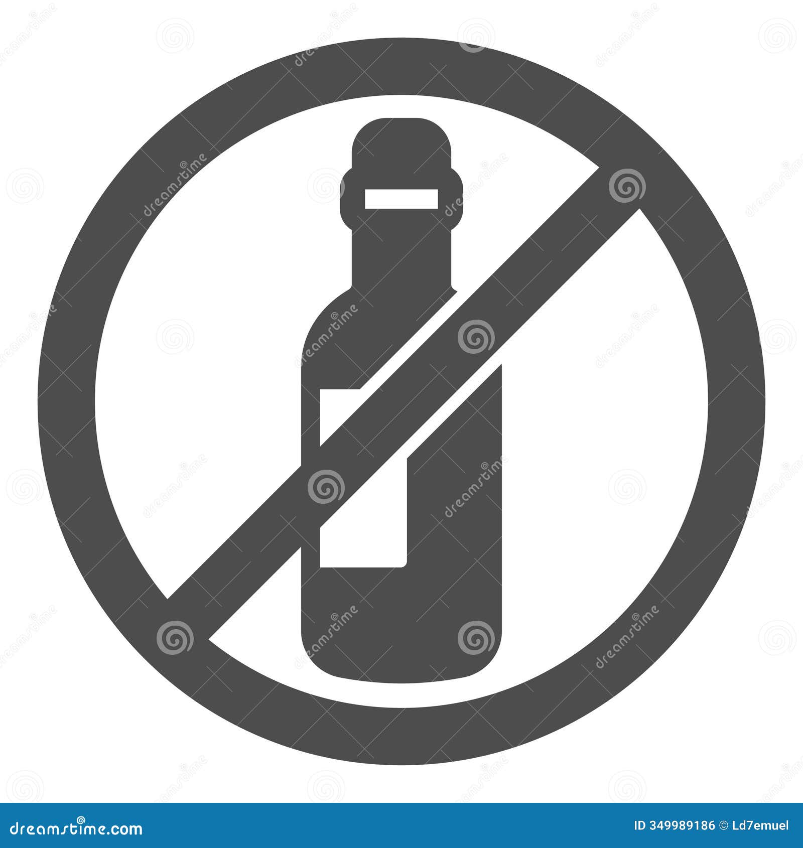 Wine Bottle Ban Solid Icon, Prohibited Elements Concept. Vector ...