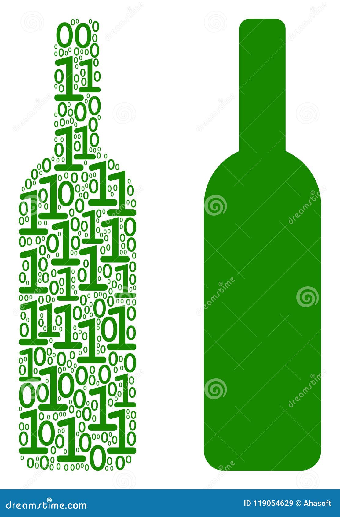 Wine Bottle Collage of Binary Digits Stock Vector - Illustration of bottle, scattered: 119054629