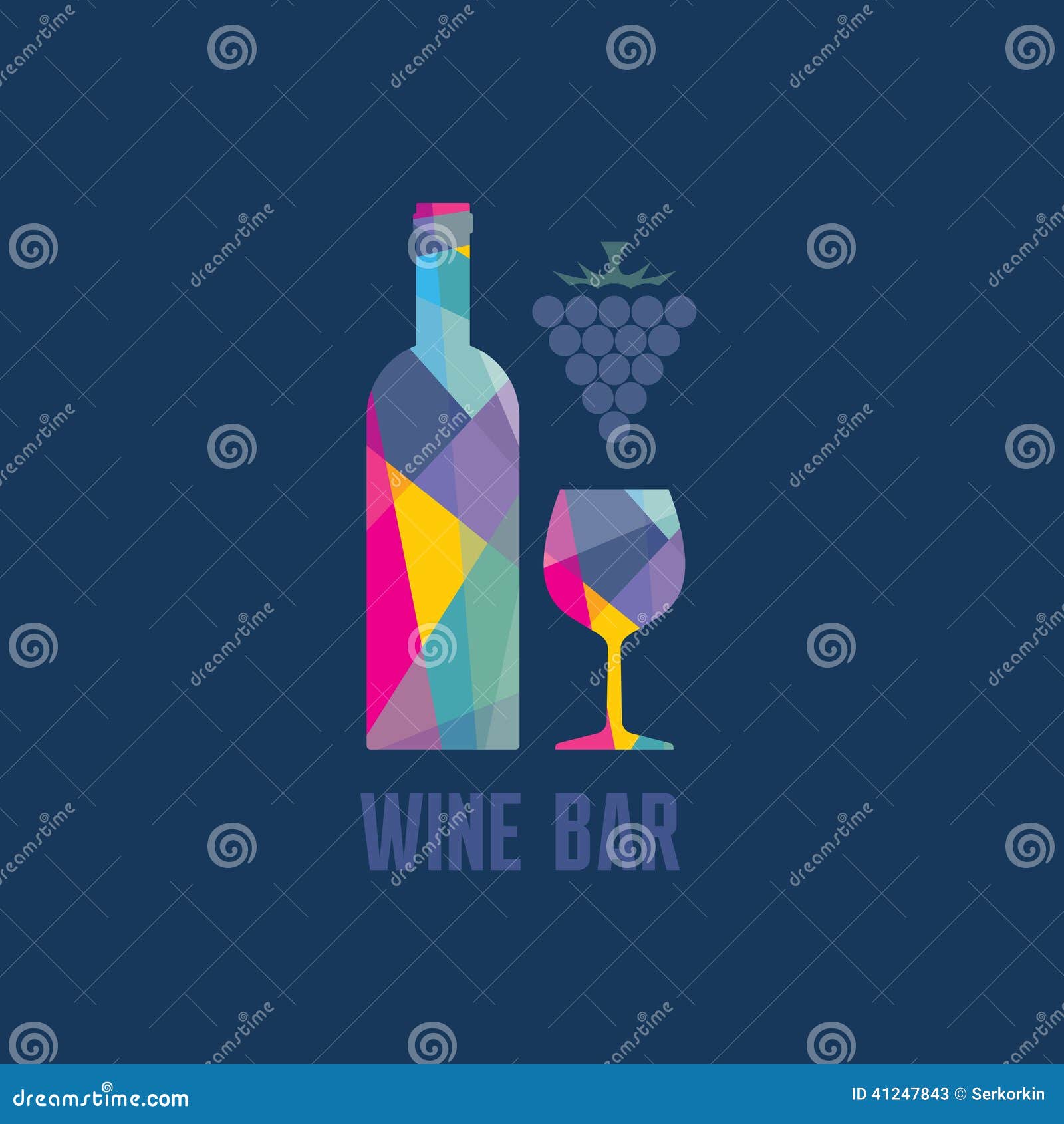 Wine Bottle and Glass - Abstract Illustration Stock Vector ...