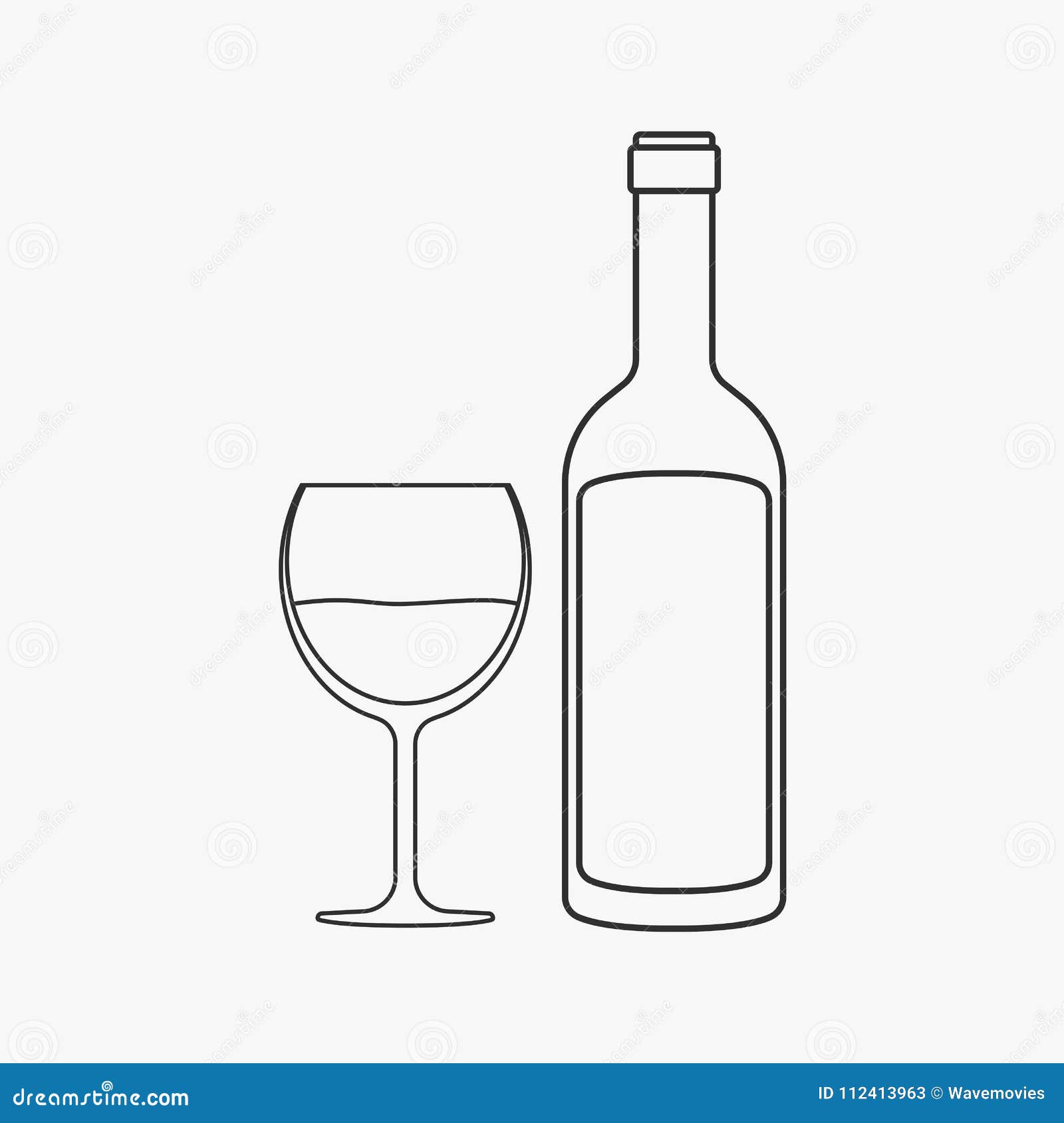 Wine Bottle Silhouette Outline