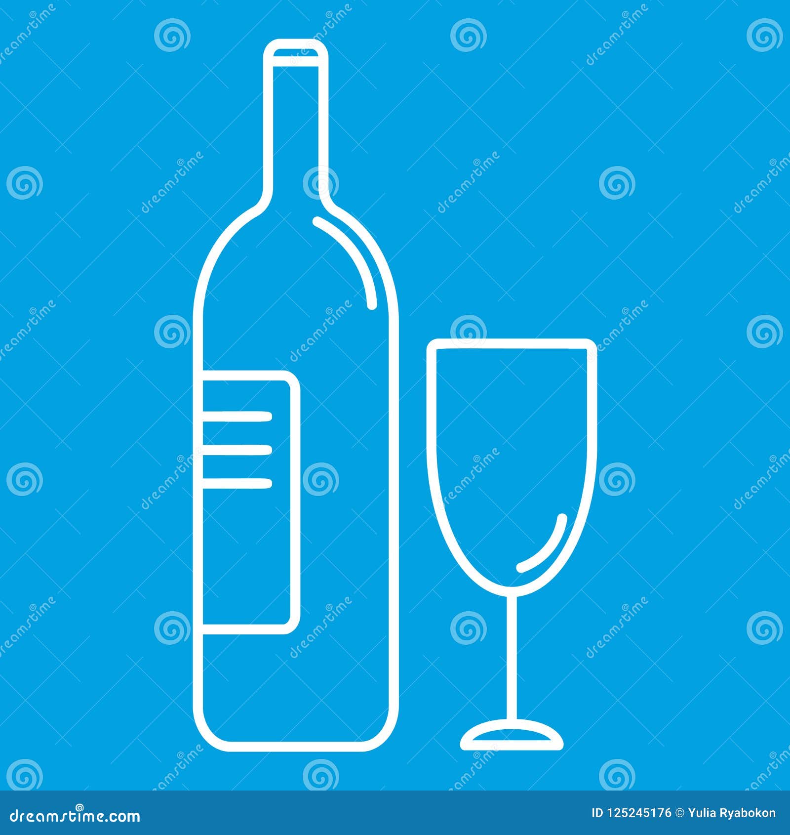 Wine Bottle and Glass Thin Line Icon Stock Illustration - Illustration ... Wine Bottle and Glass Thin Line Icon Stock Illustration - Illustration ...