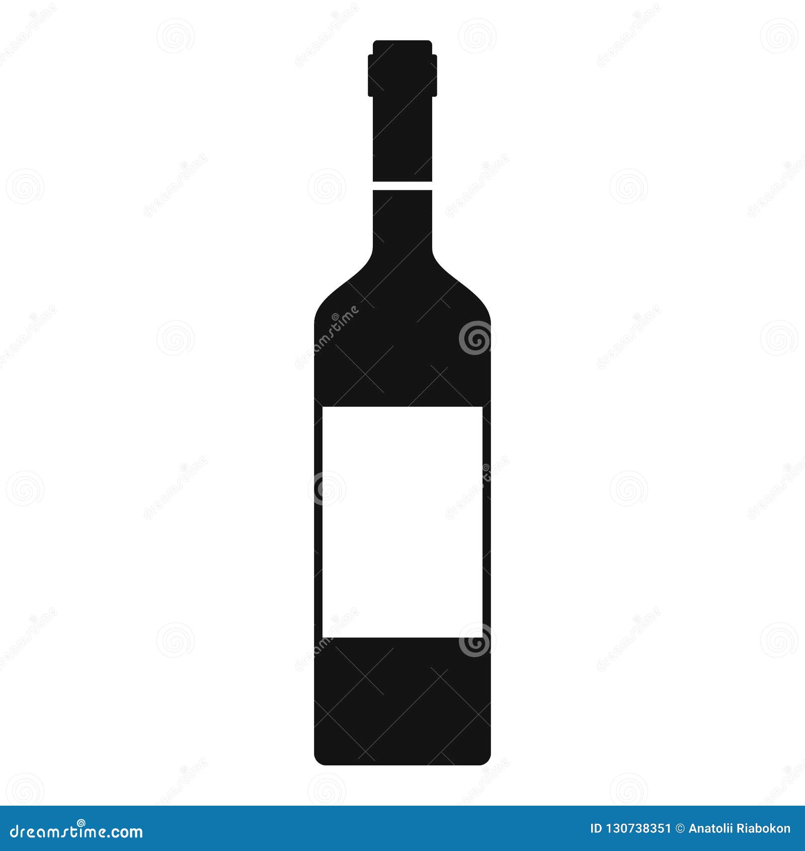 Wine Bottle Icon, Simple Style Stock Vector - Illustration of glass ...