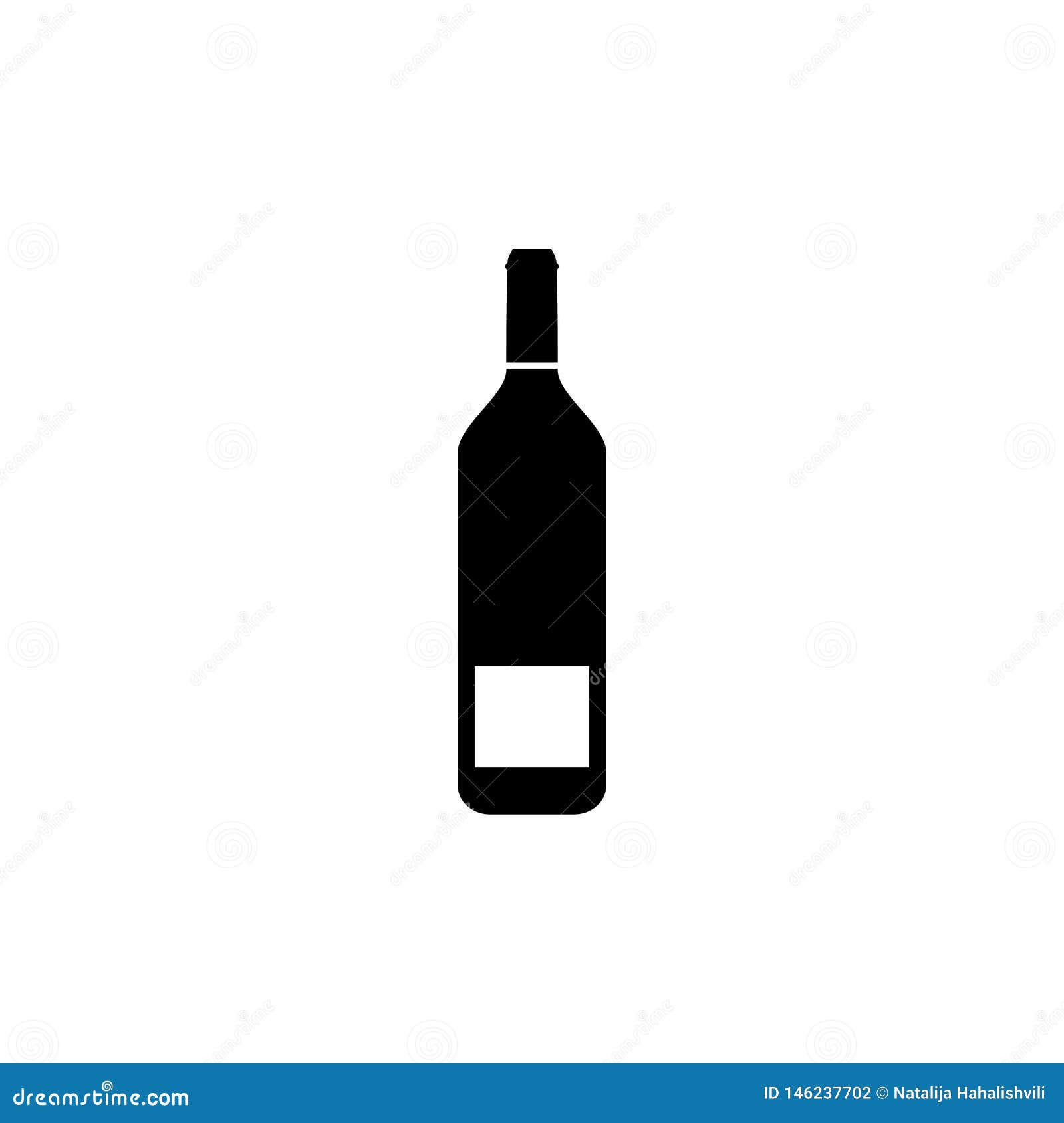 Wine Bottle Icon on White. Vector Stock Vector - Illustration of beer ...