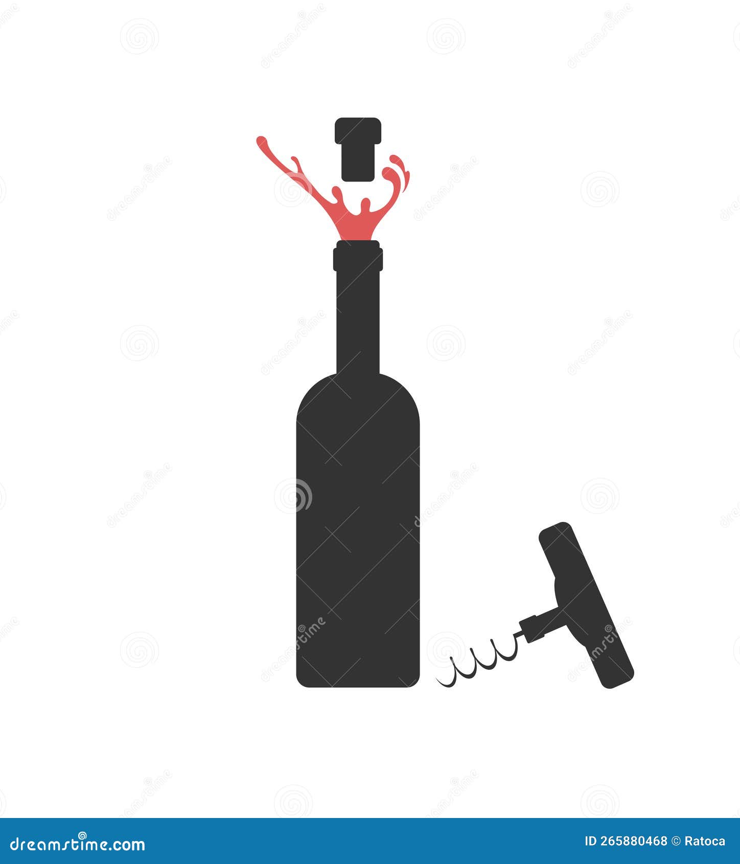 Wine bottle illustration stock vector. Illustration of liquid - 265880468
