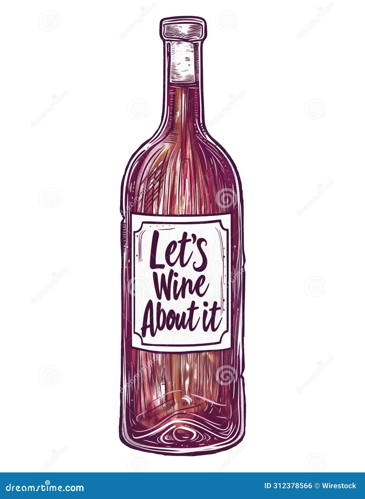 Wine Bottle Illustration - Let S Wine about it Stock Illustration ...