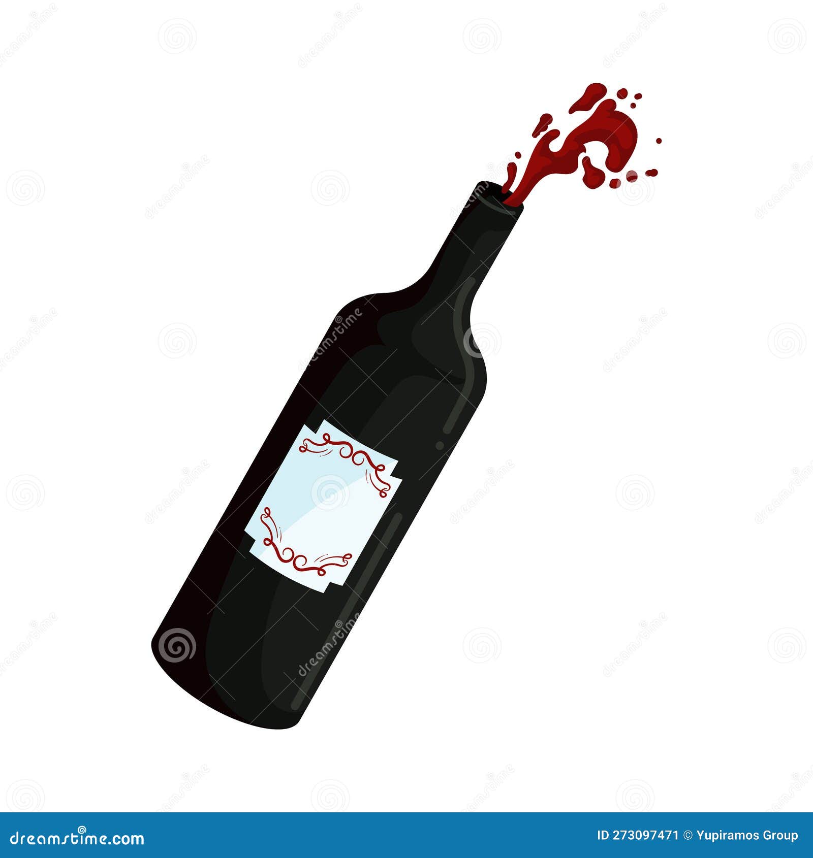 Wine bottle illustration stock vector. Illustration of flat - 273097471
