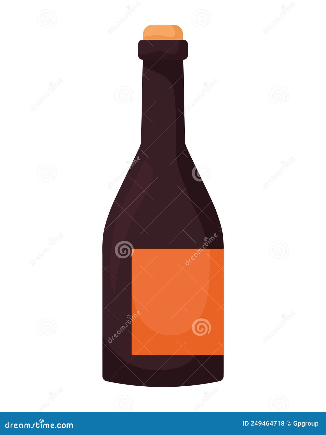 Wine bottle illustration stock vector. Illustration of glass - 249464718