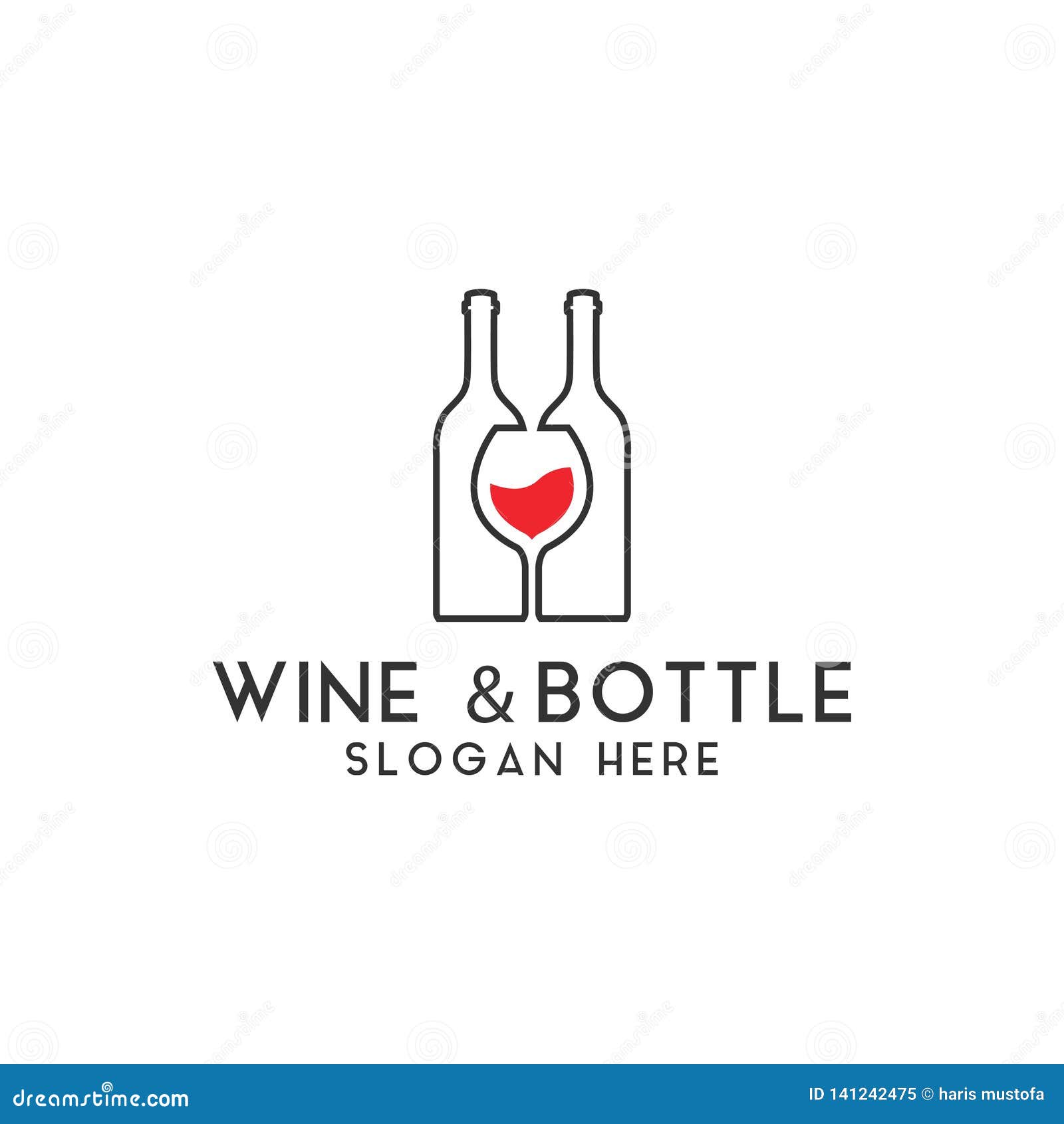 Wine Bottle Logo Design Template Vector Isolated Stock Illustration ...