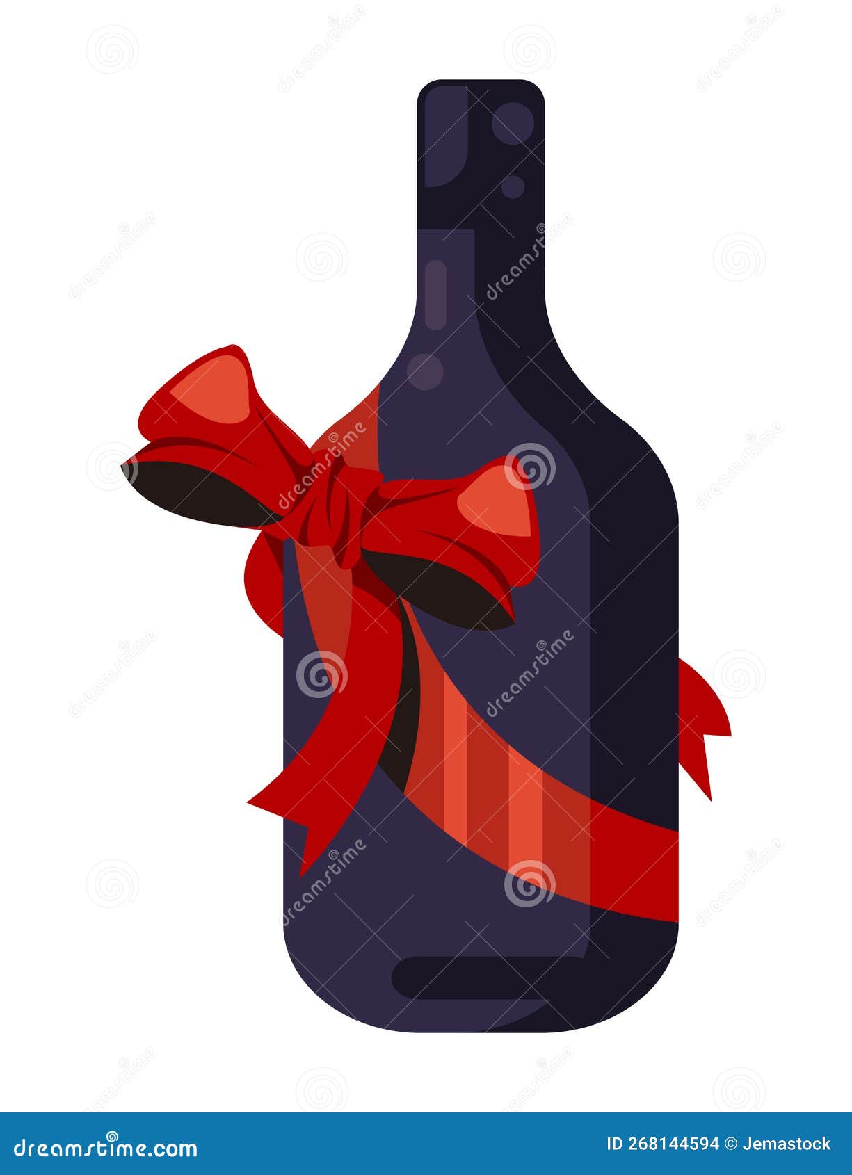 Wine bottle with ribbon stock vector. Illustration of design - 268144594