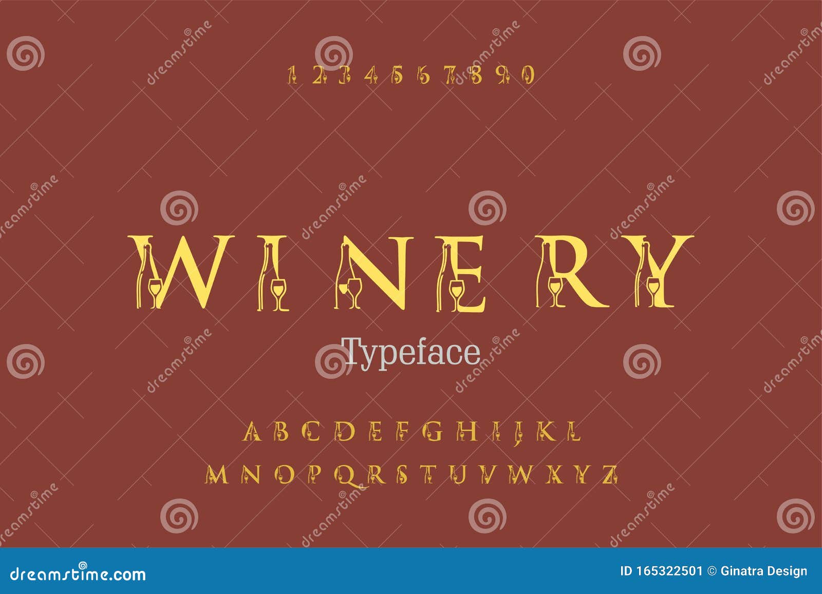 Wine Bottle Typeface Alphabet Template Stock Illustration ...
