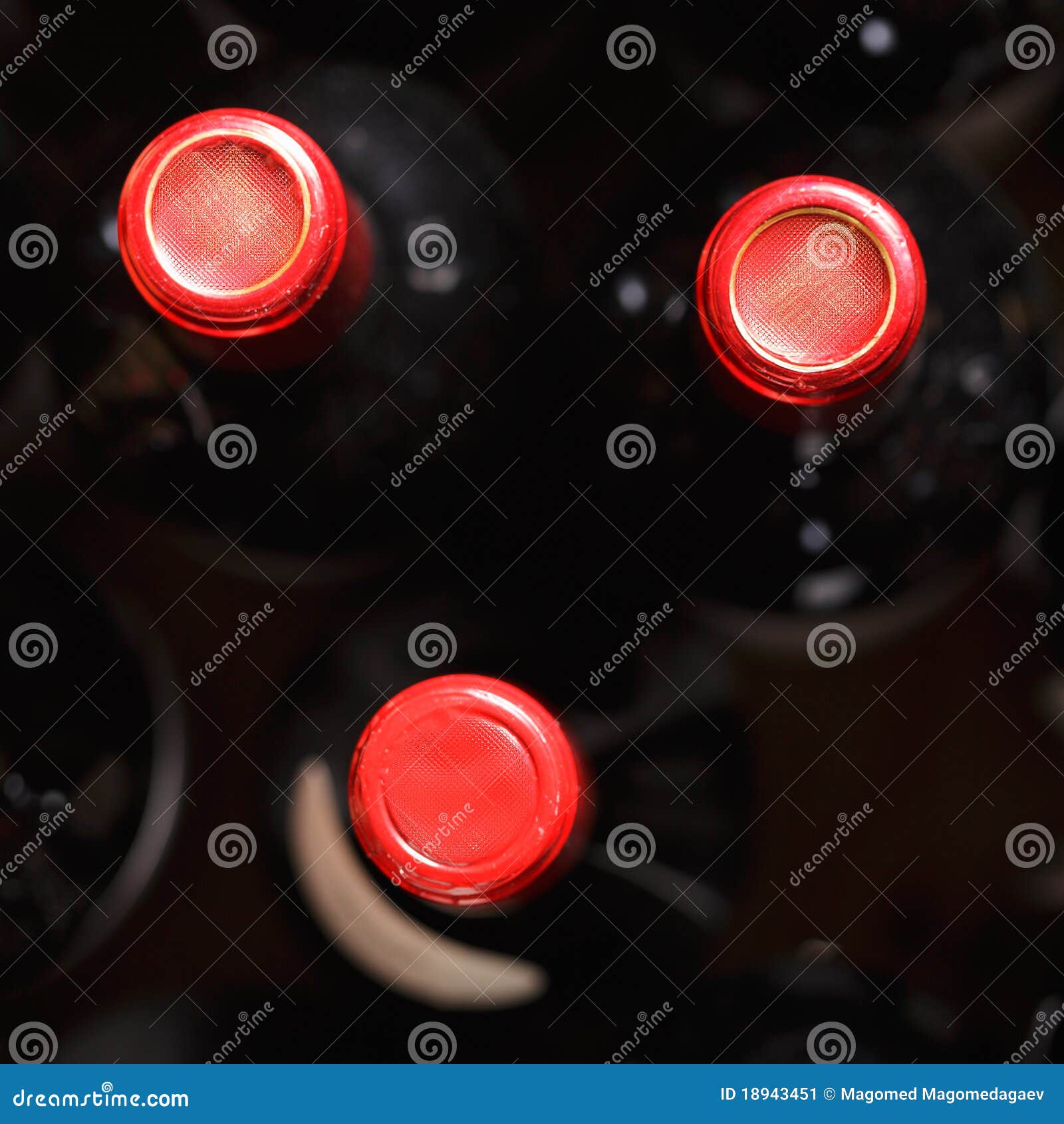 Wine bottles above view stock image. Image of view, bottles - 18943451