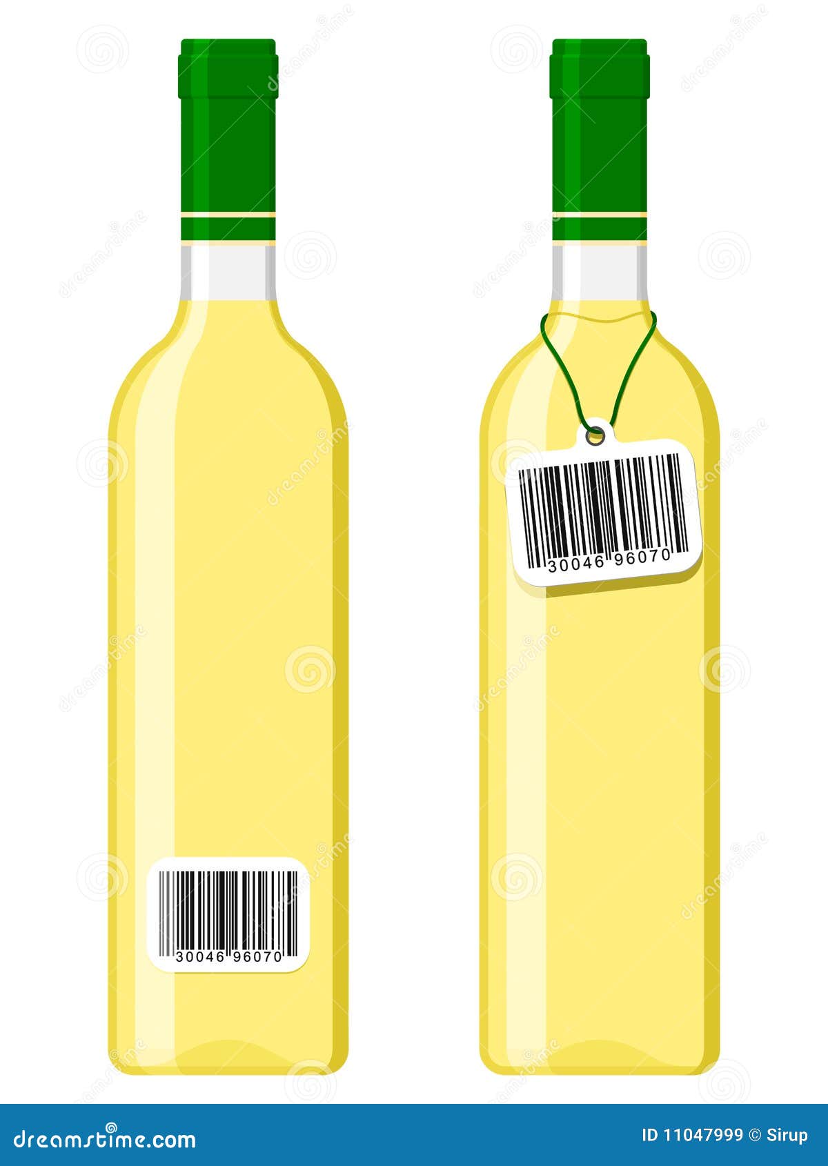 Wine Bottles with Bar Code Tag Stock Vector - Illustration of business ...