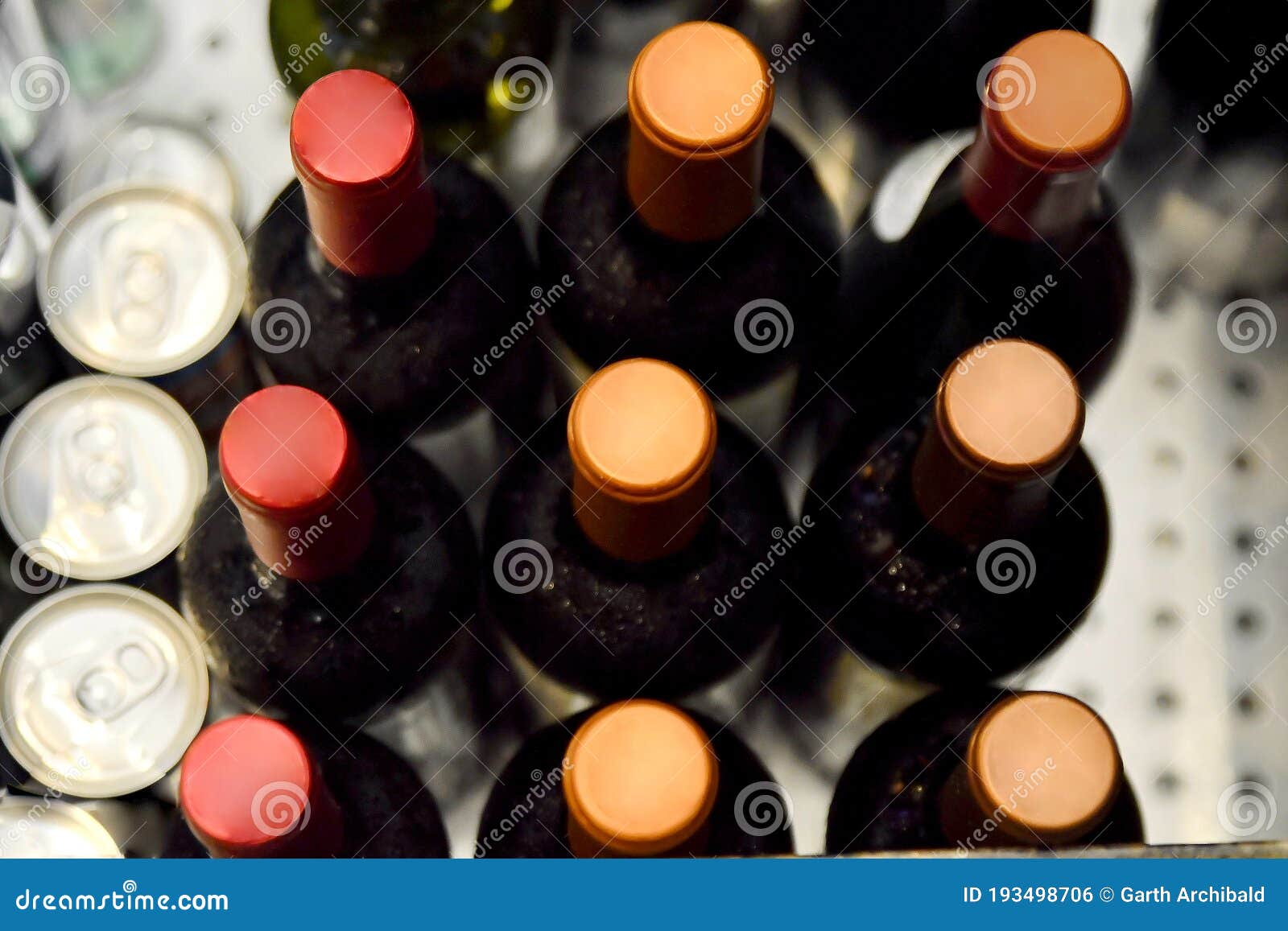 Wine Bottles in the Bar Top View Stock Photo - Image of food, organ ...