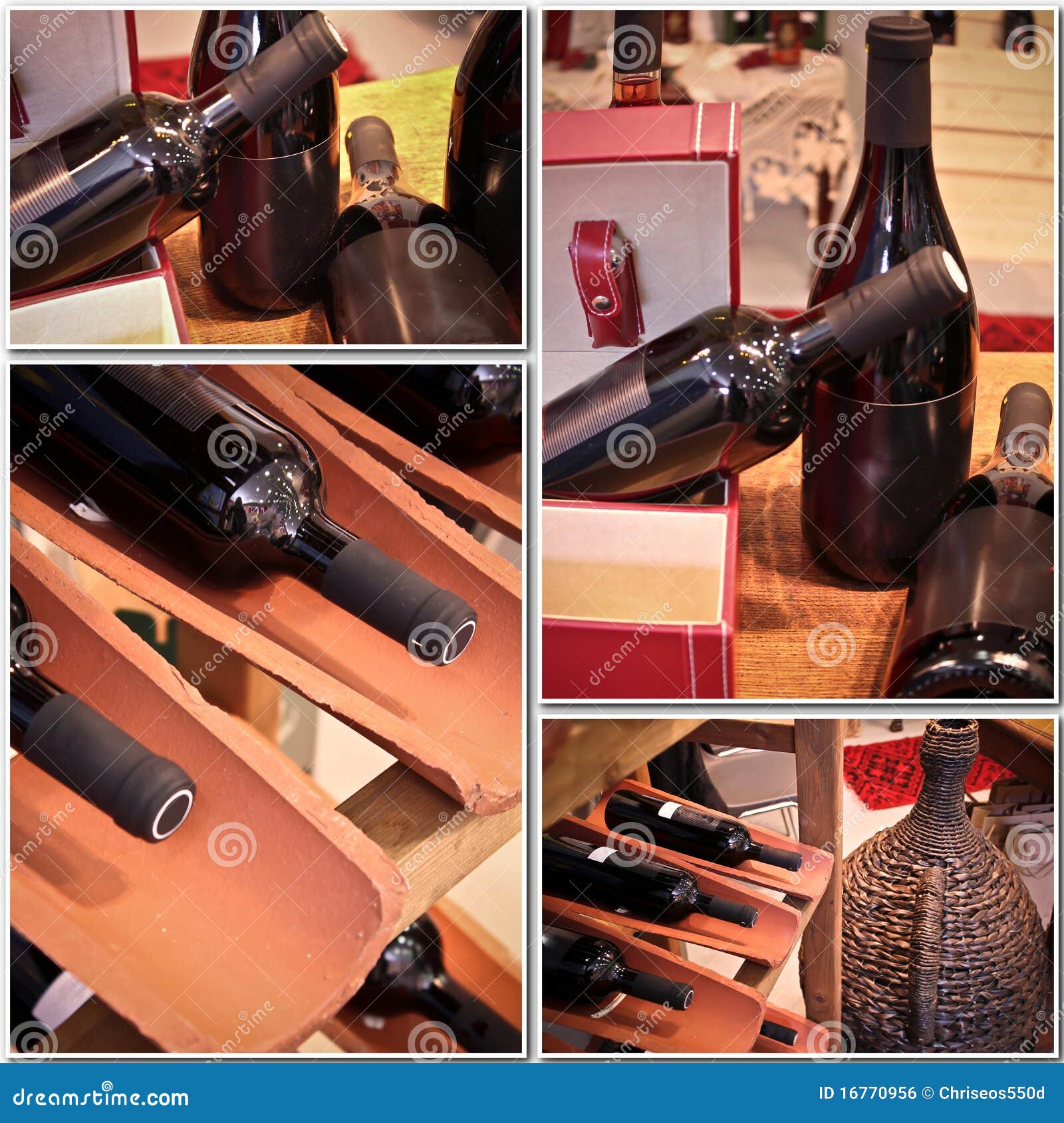 Wine bottles in a collage stock photo. Image of background - 16770956