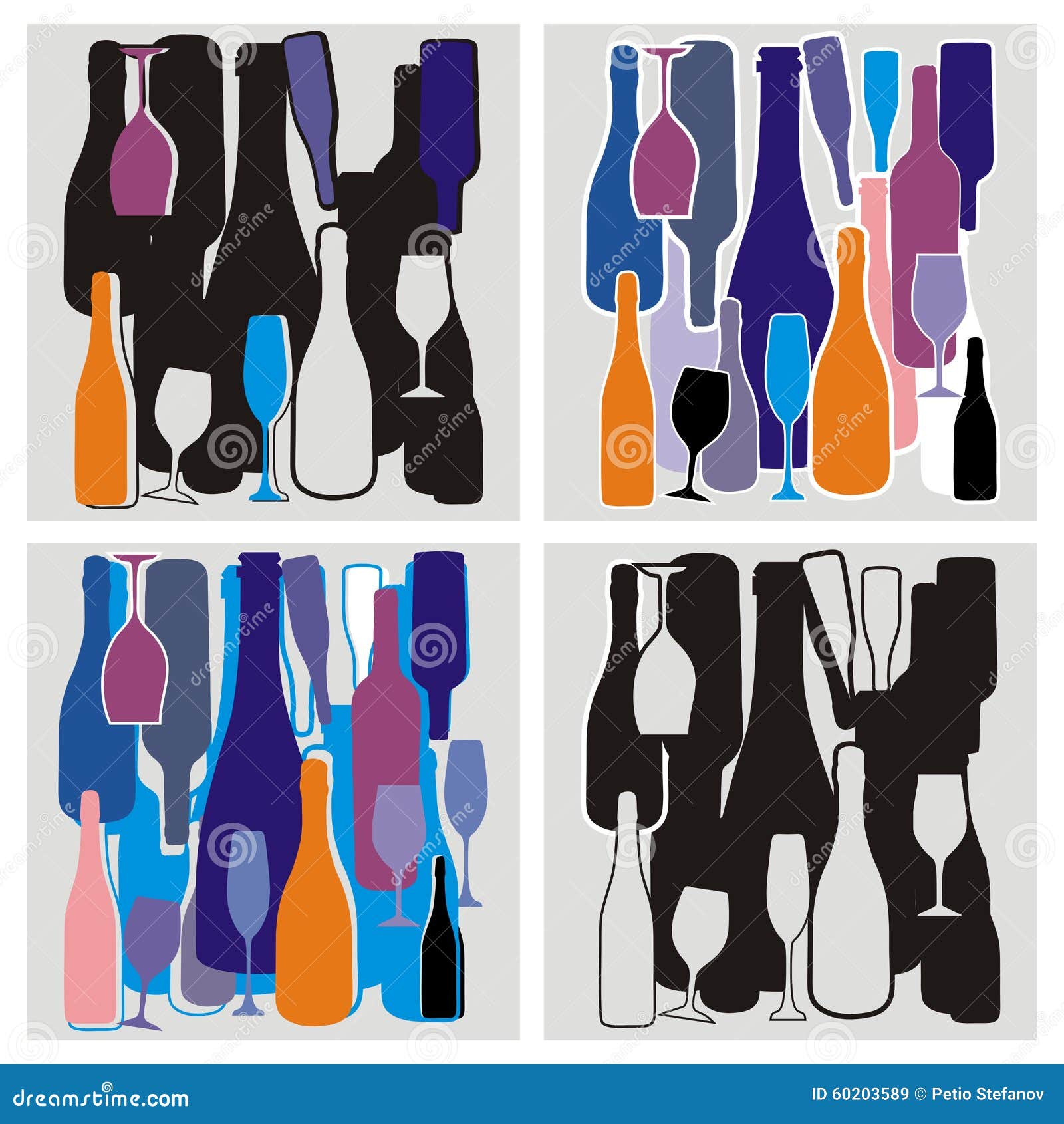 Wine Bottles Cartoon Vector | CartoonDealer.com #60203589