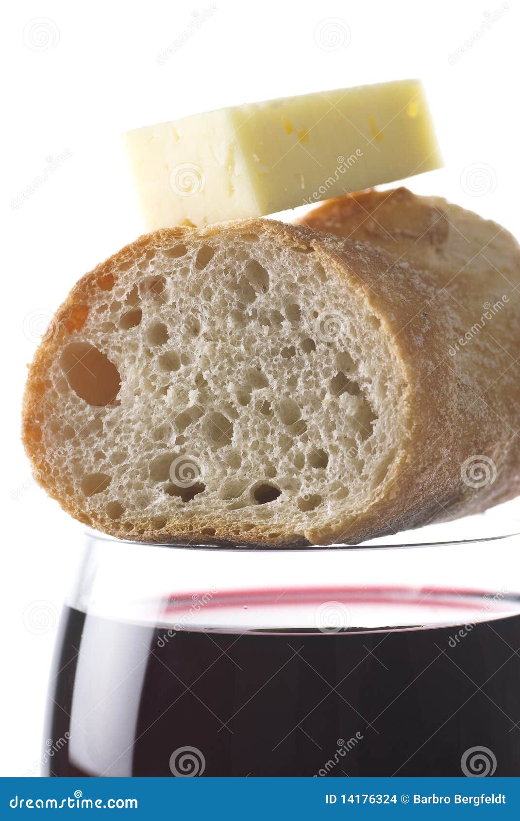 Wine Bread Cheese stock photo. Image of vertical, close - 14176324
