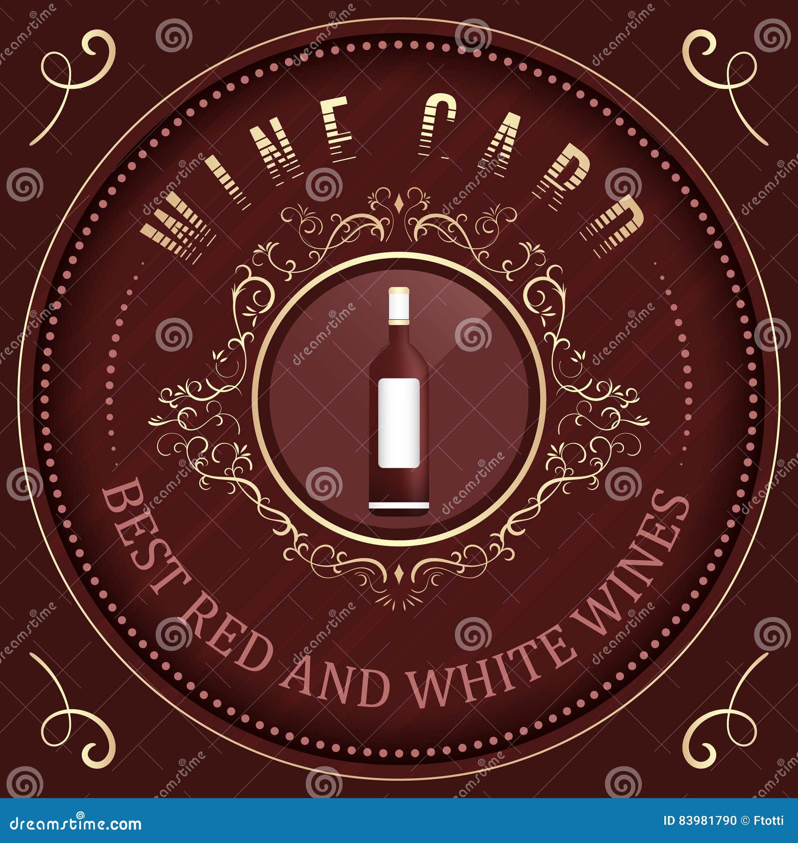 Wine card design. stock vector. Illustration of template - 83981790