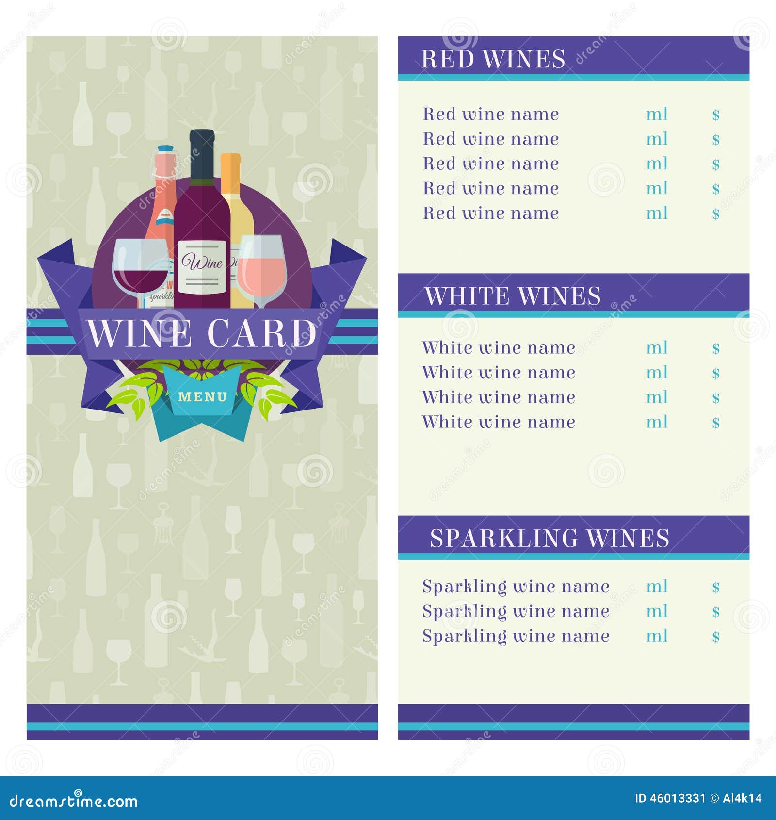 Wine Card template stock vector. Illustration of elegance - 46013331