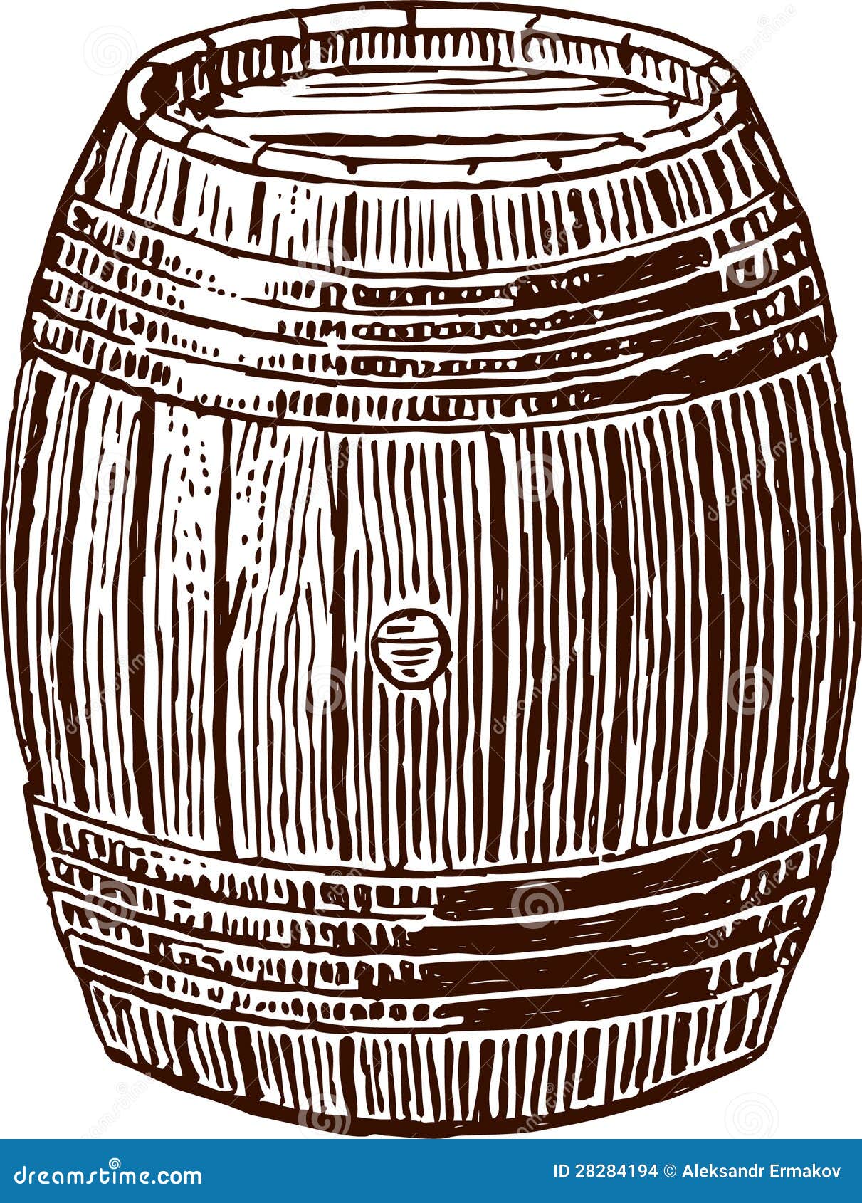 Wine cask stock vector. Illustration of vintage, doodle - 28284194