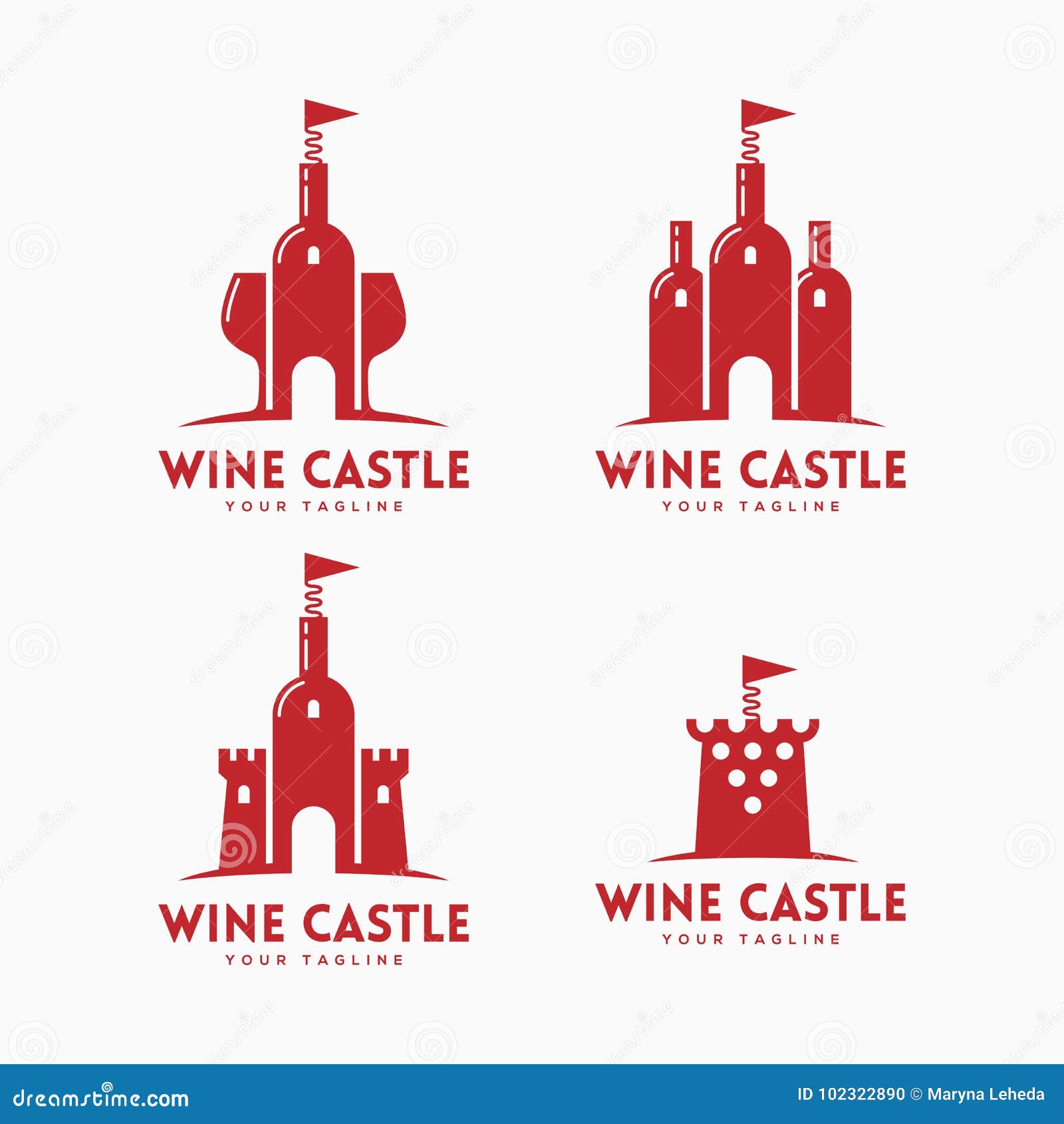 Wine castle stock vector. Illustration of flat, label - 102322890