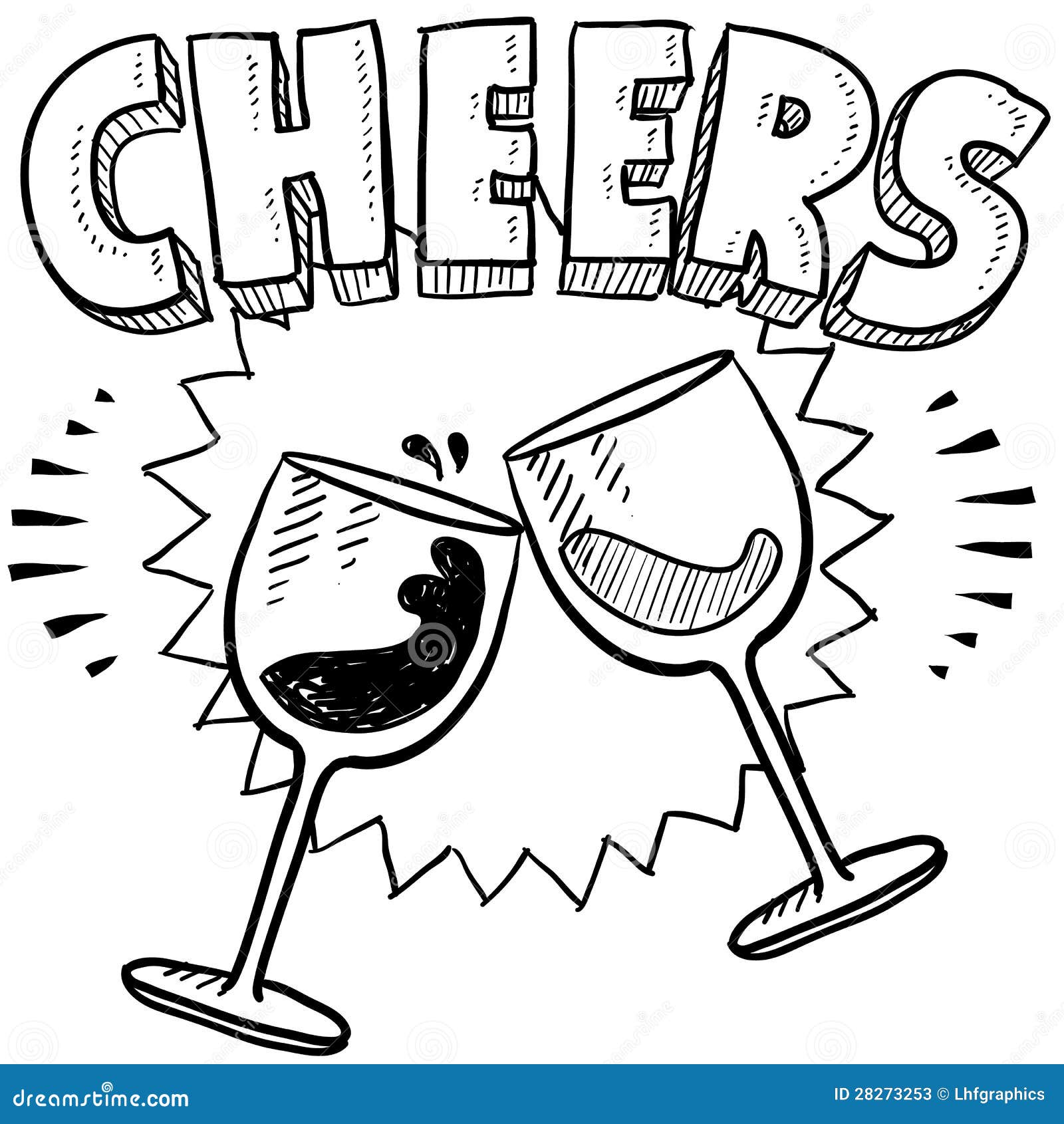 Wine celebration sketch stock vector. Illustration of cheers - 28273253