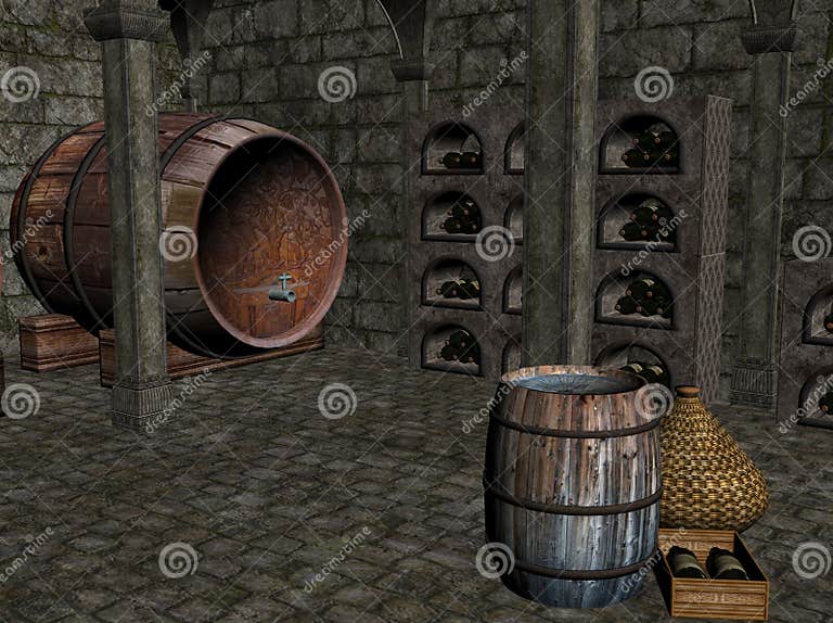 Wine Cellar. stock illustration. Illustration of alcohol - 3064305