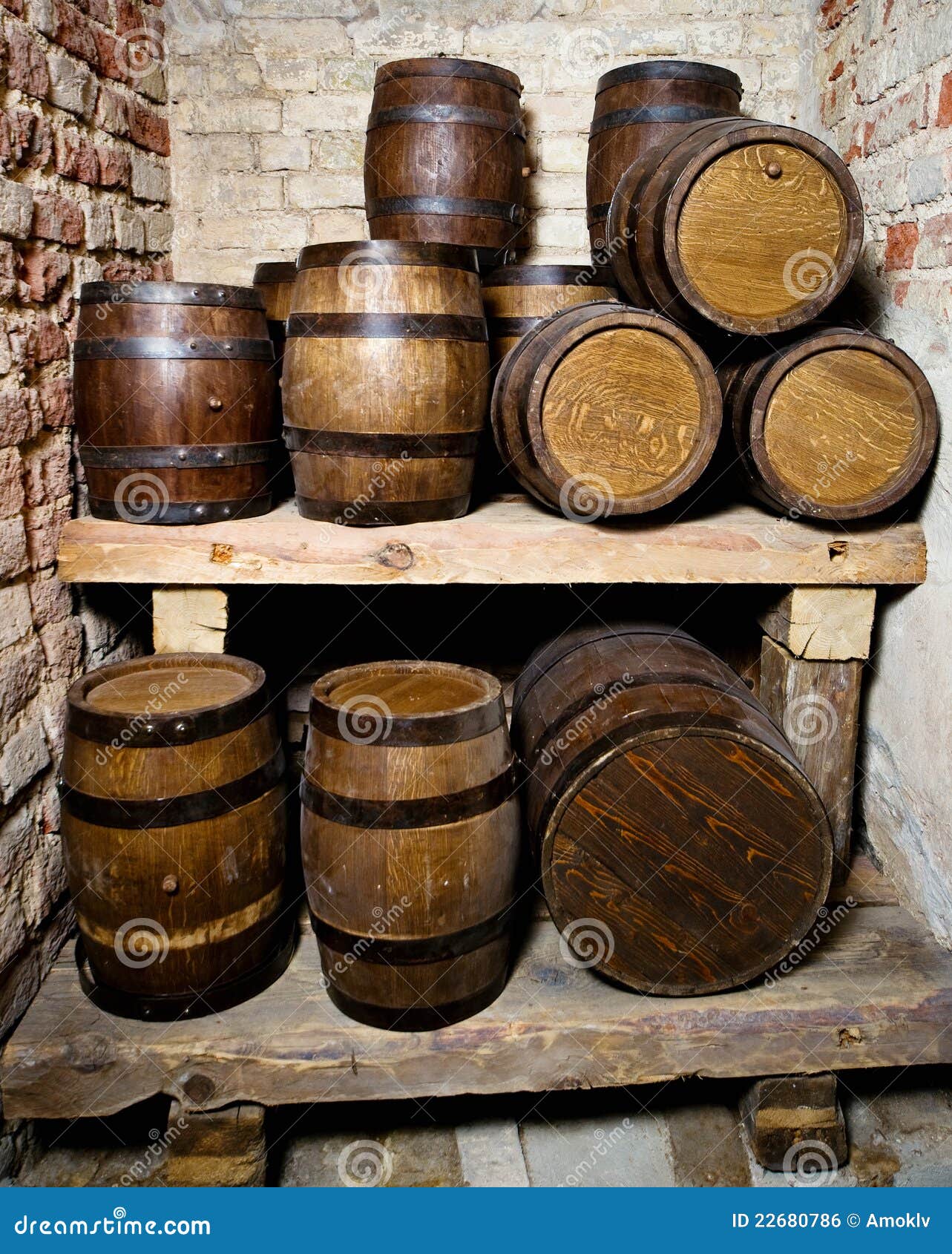 Wine cellar with barrels stock photo. Image of medieval - 22680786