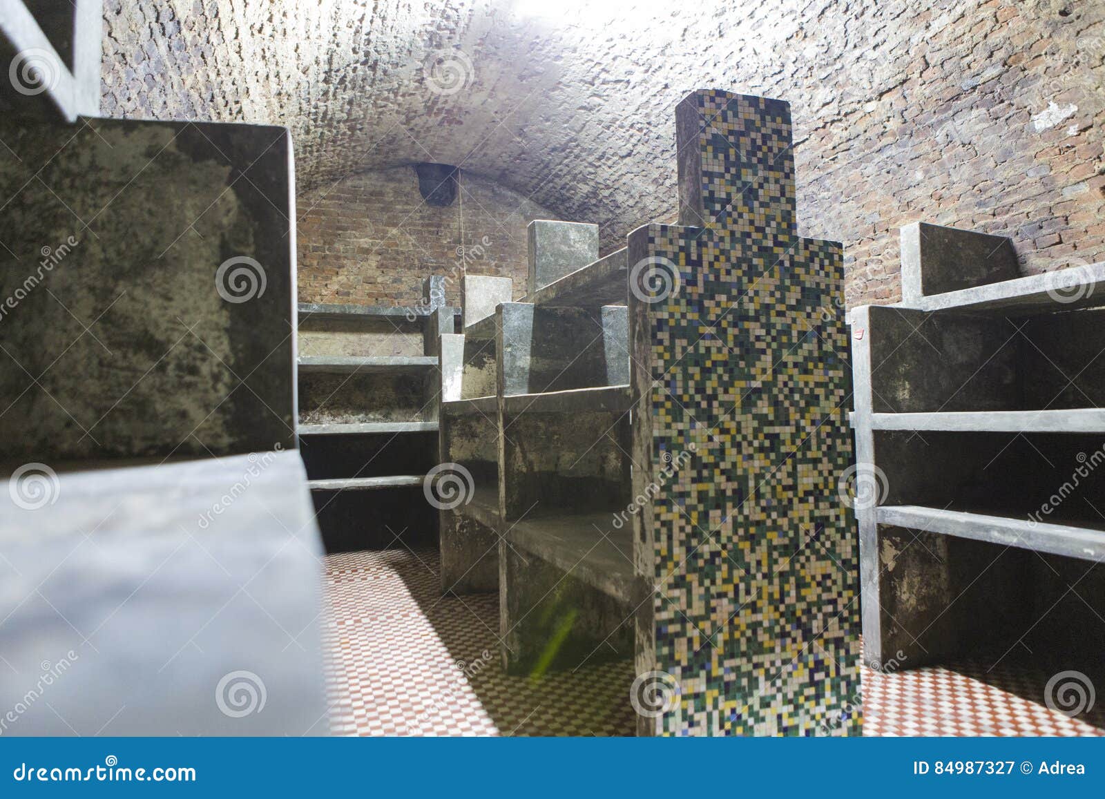 Empty Wine Cellar in a Distillery Basement Stock Image - Image of drink ...