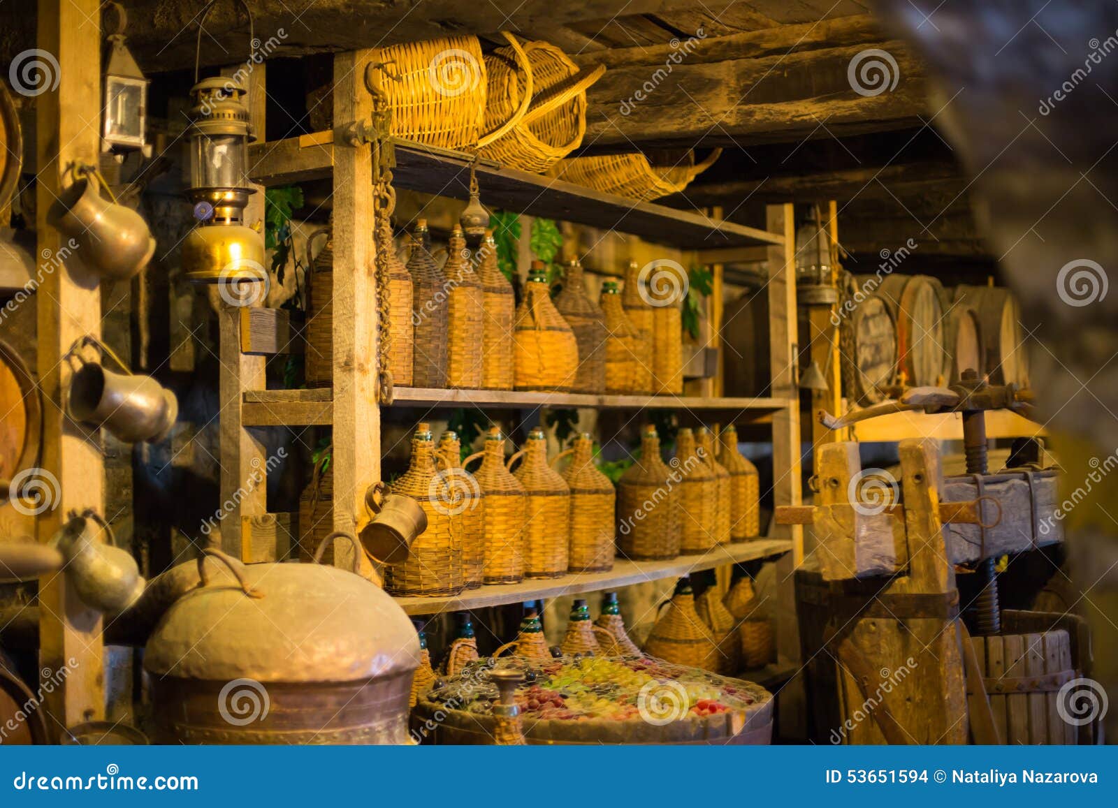 Wine cellar in monastery stock photo. Image of grape - 53651594