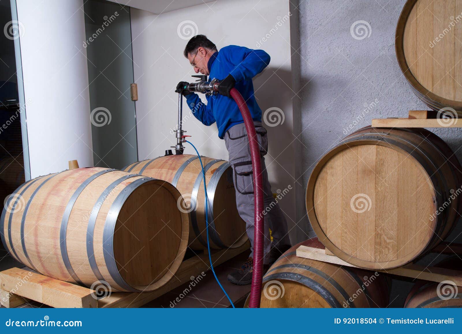 Wine cellar wine maker stock photo. Image of container - 92018504