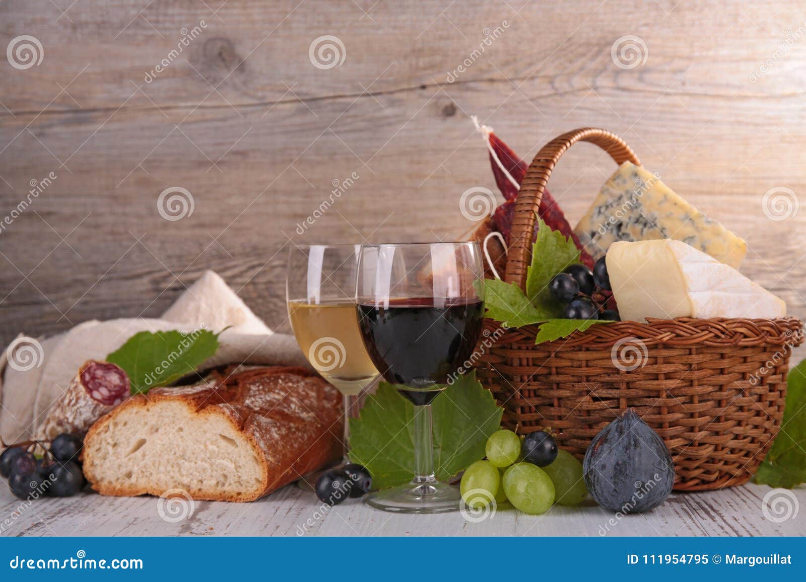 Wine,cheese and bread stock image. Image of basket, rustic - 111954795