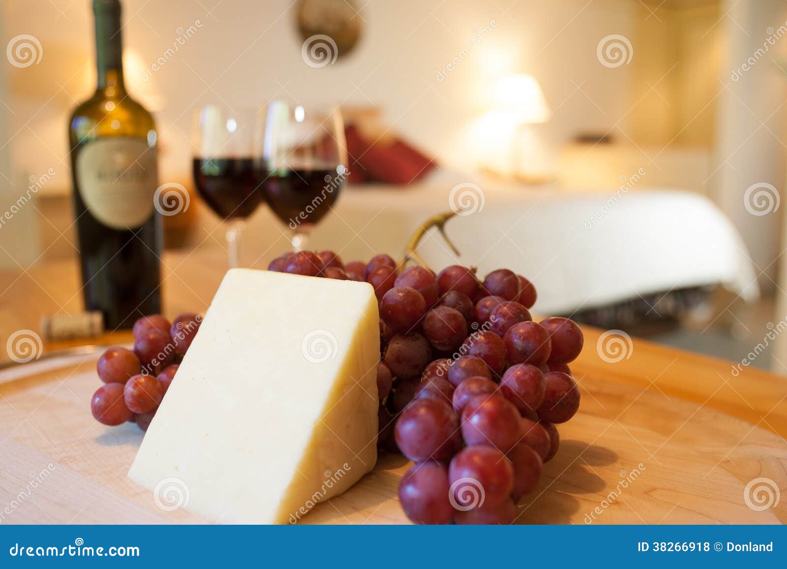 Wine and Cheese in a Luxurious Hotel Room. Stock Photo - Image of ...