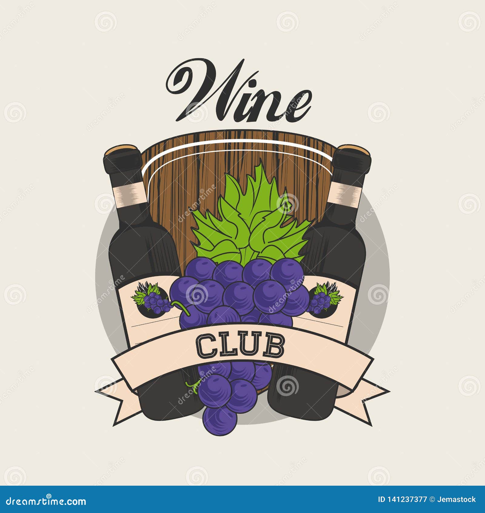 Wine club emblem stock vector. Illustration of banner - 141237377