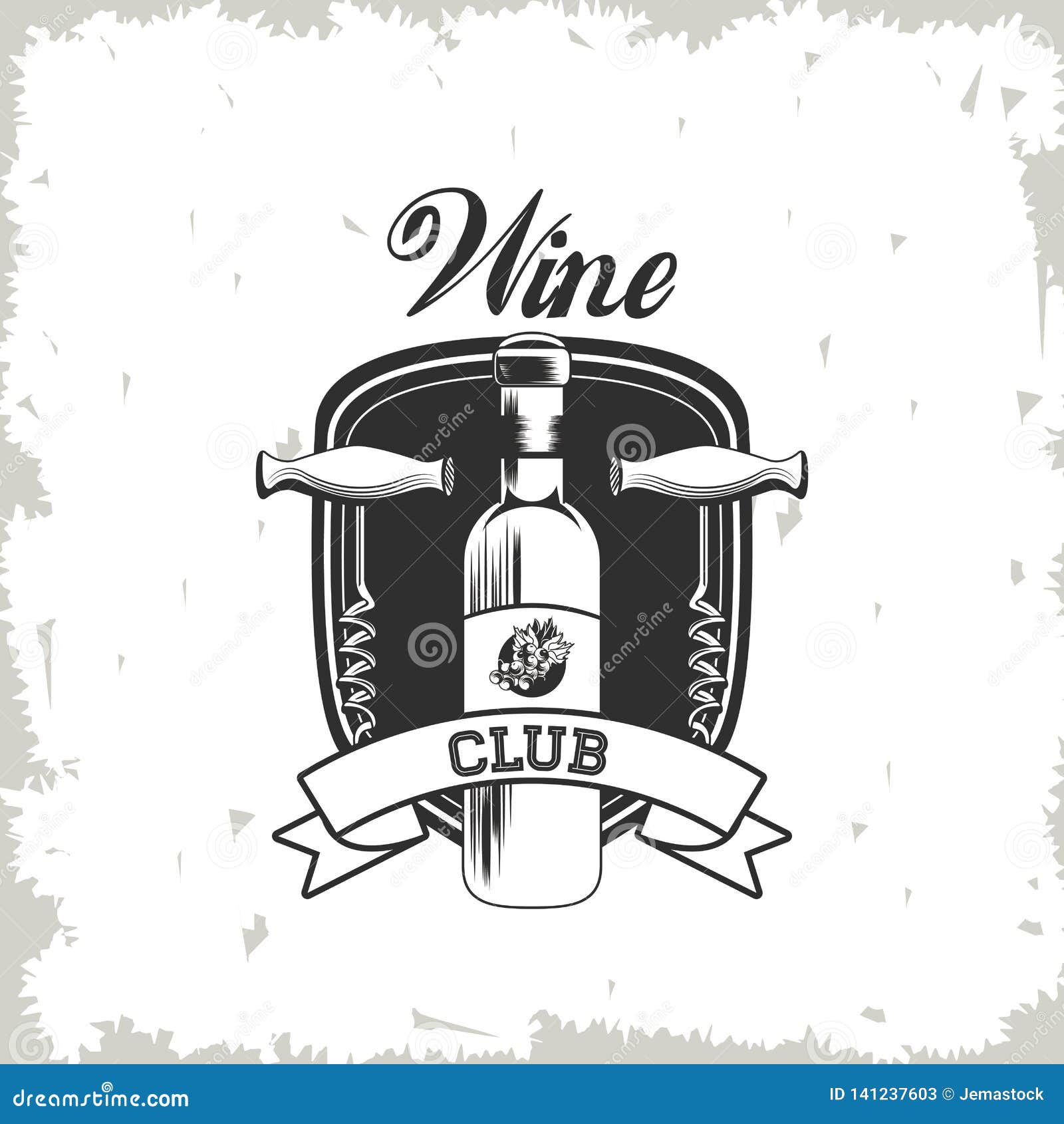 Wine Club emblem stock vector. Illustration of menu - 141237603