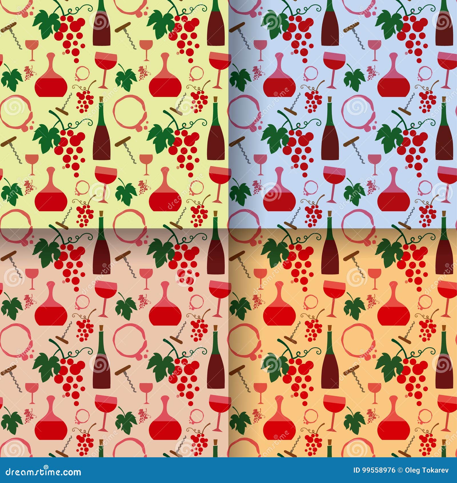 Wine Color Seamless Patterns Stock Vector - Illustration of color ...