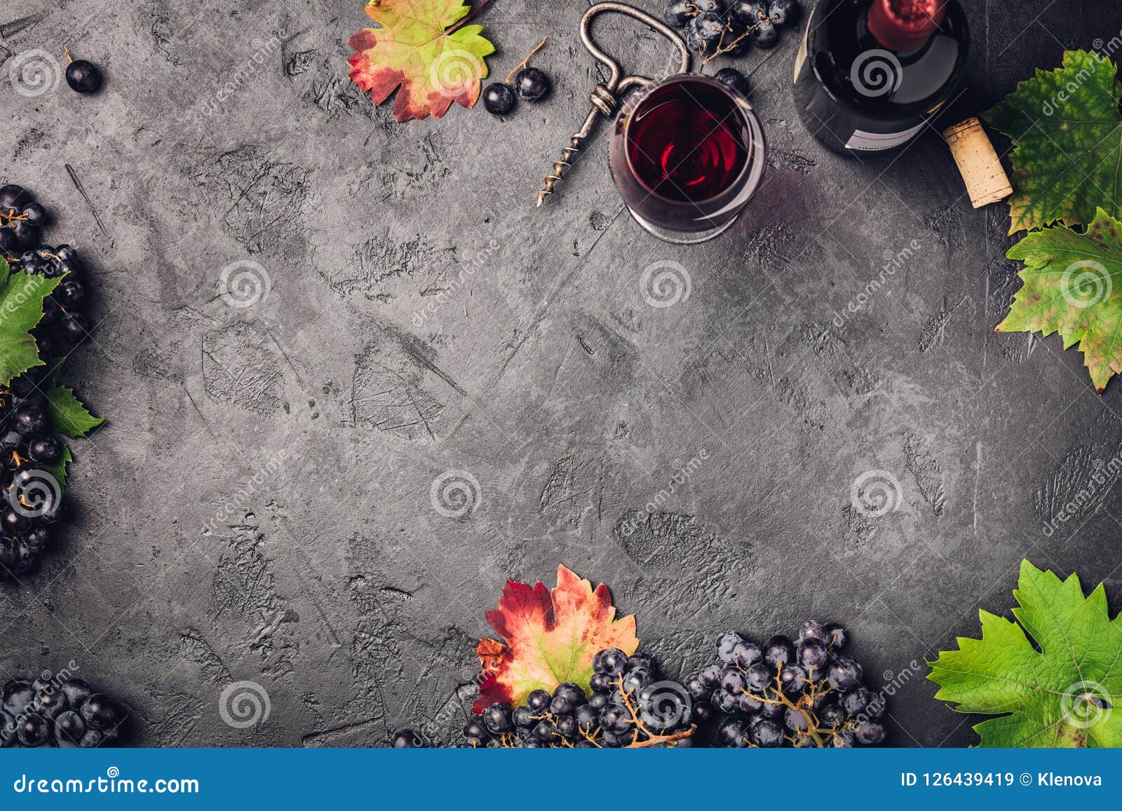 Wine Composition on Dark Rustic Background Stock Image - Image of ...