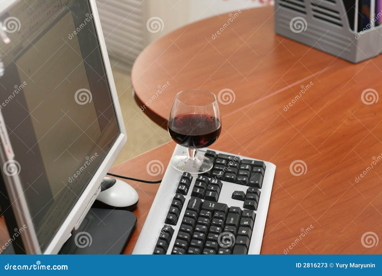 Wine And Computer Picture. Image: 2816273