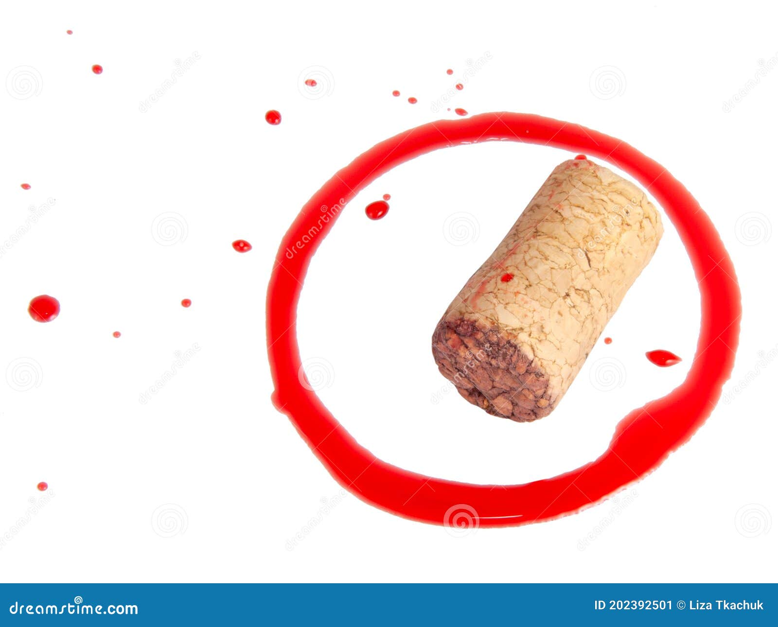 Wine Cork and Dirty Red Circle Isolated on the White Stock Image ...