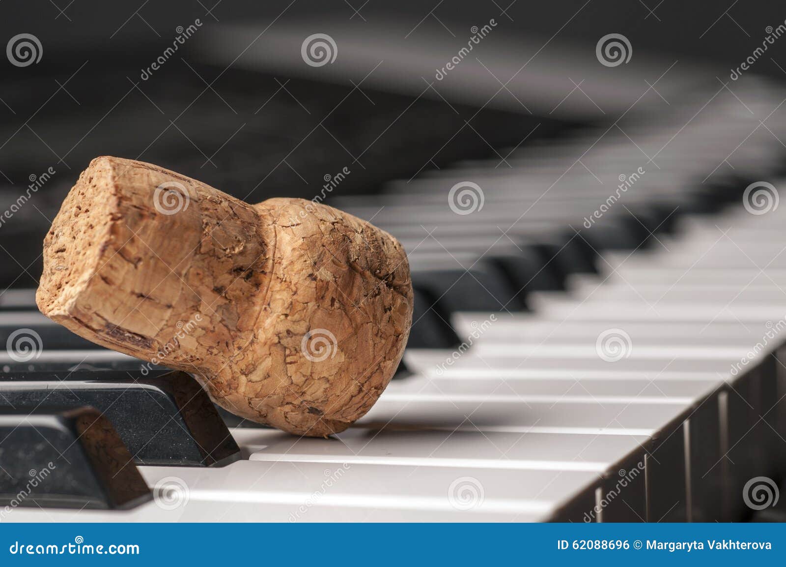 Wine Cork on Piano Keyboard Stock Photo - Image of studio, instrument ...