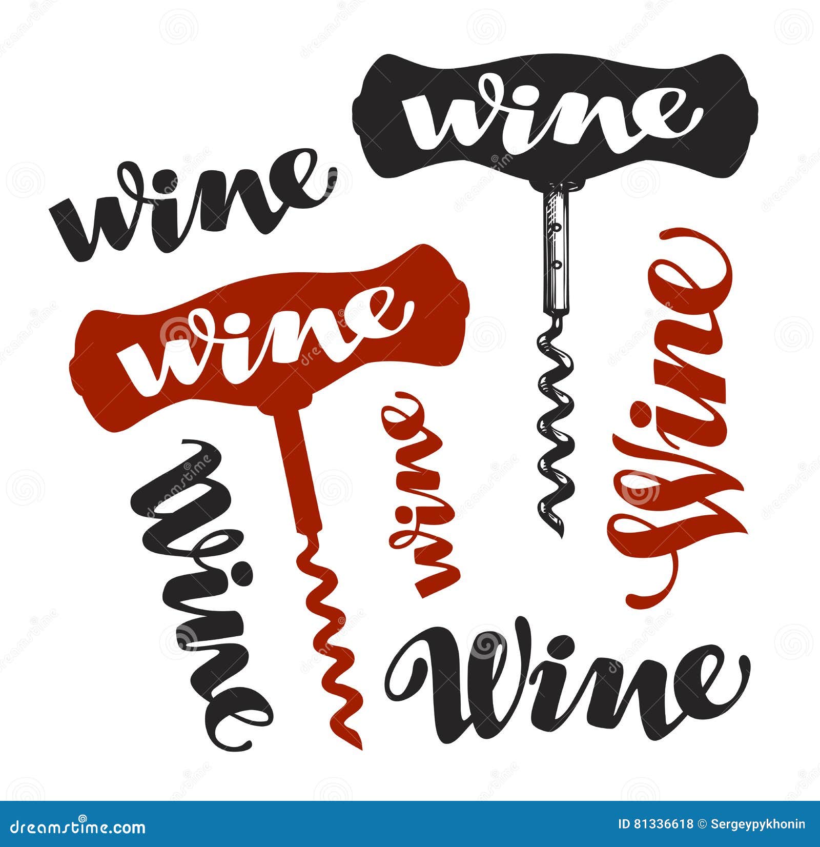 Wine Corkscrew Symbol. Winery Icons Stock Vector - Illustration of menu ...
