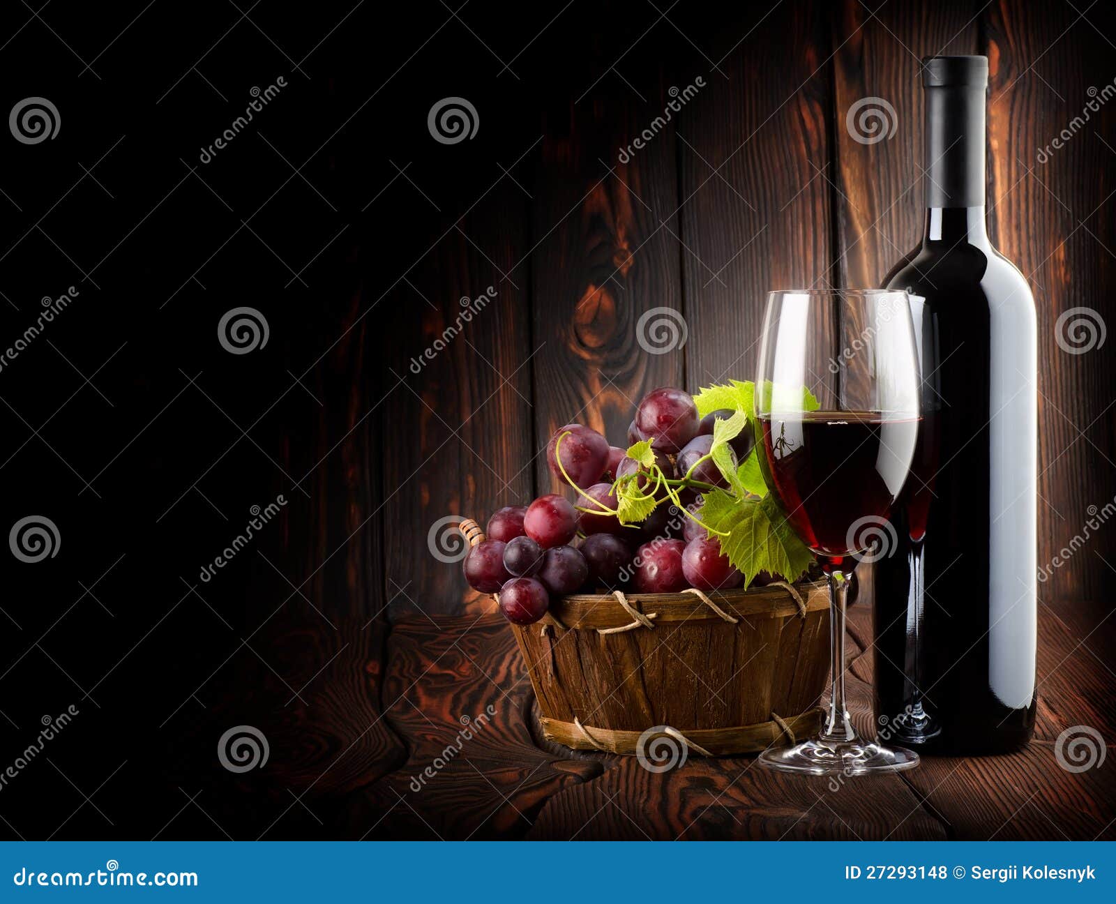 Wine on the Dark Wooden Background Stock Photo - Image of celebration ...