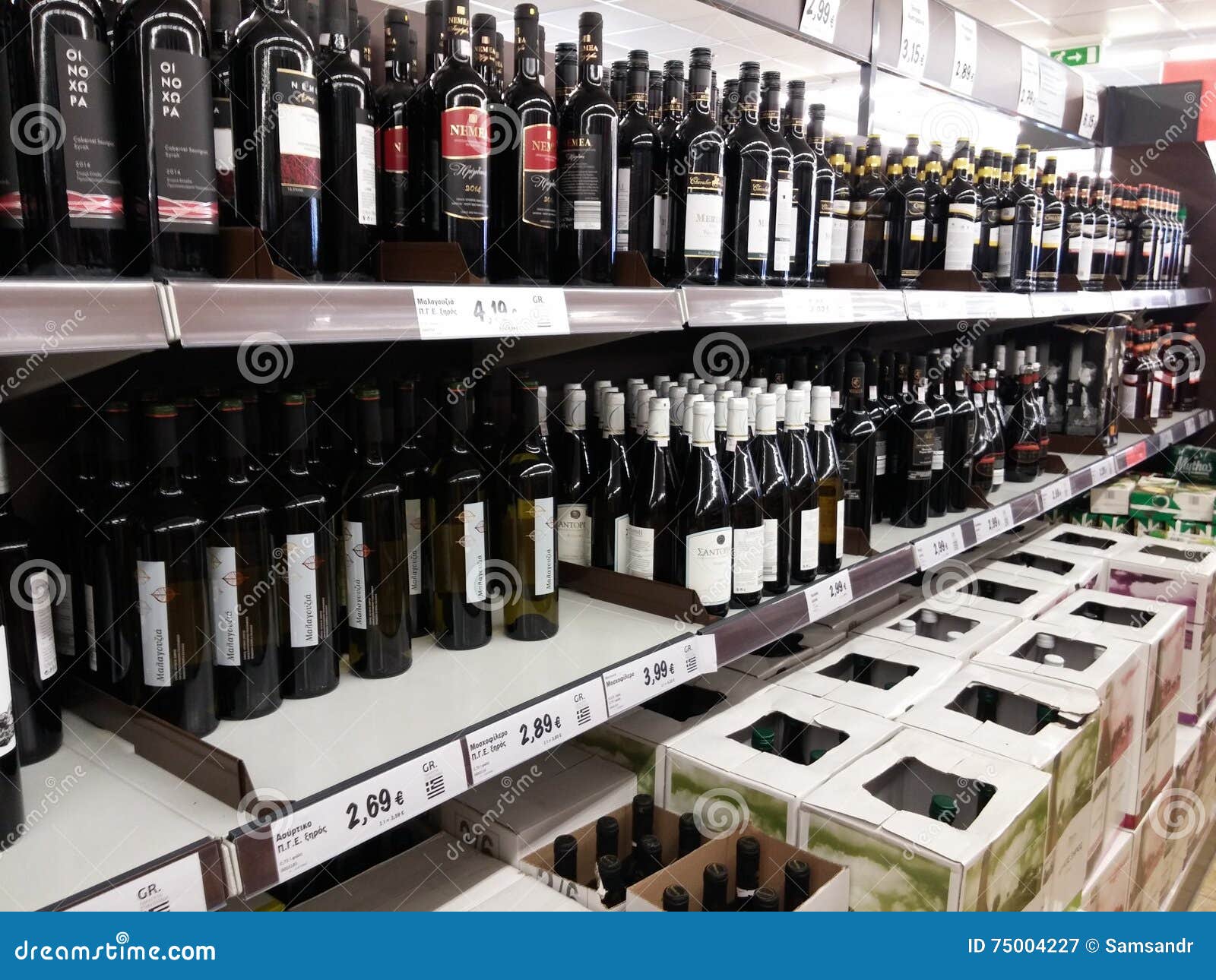 Wine Department in Supermarket Editorial Photography - Image of shopper ...