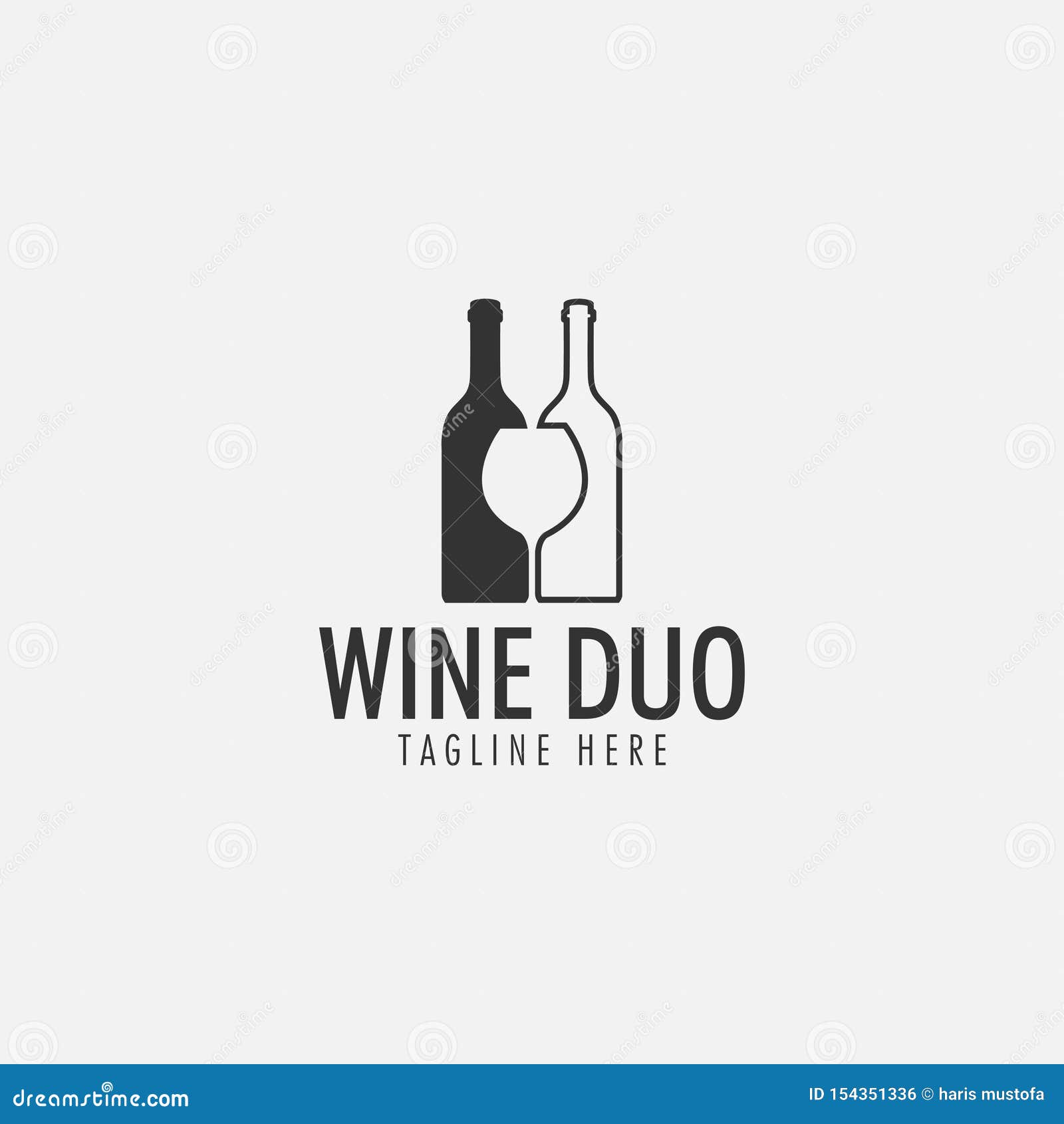 Wine Duo Logo Design Template Vector Isolated Stock Vector ...
