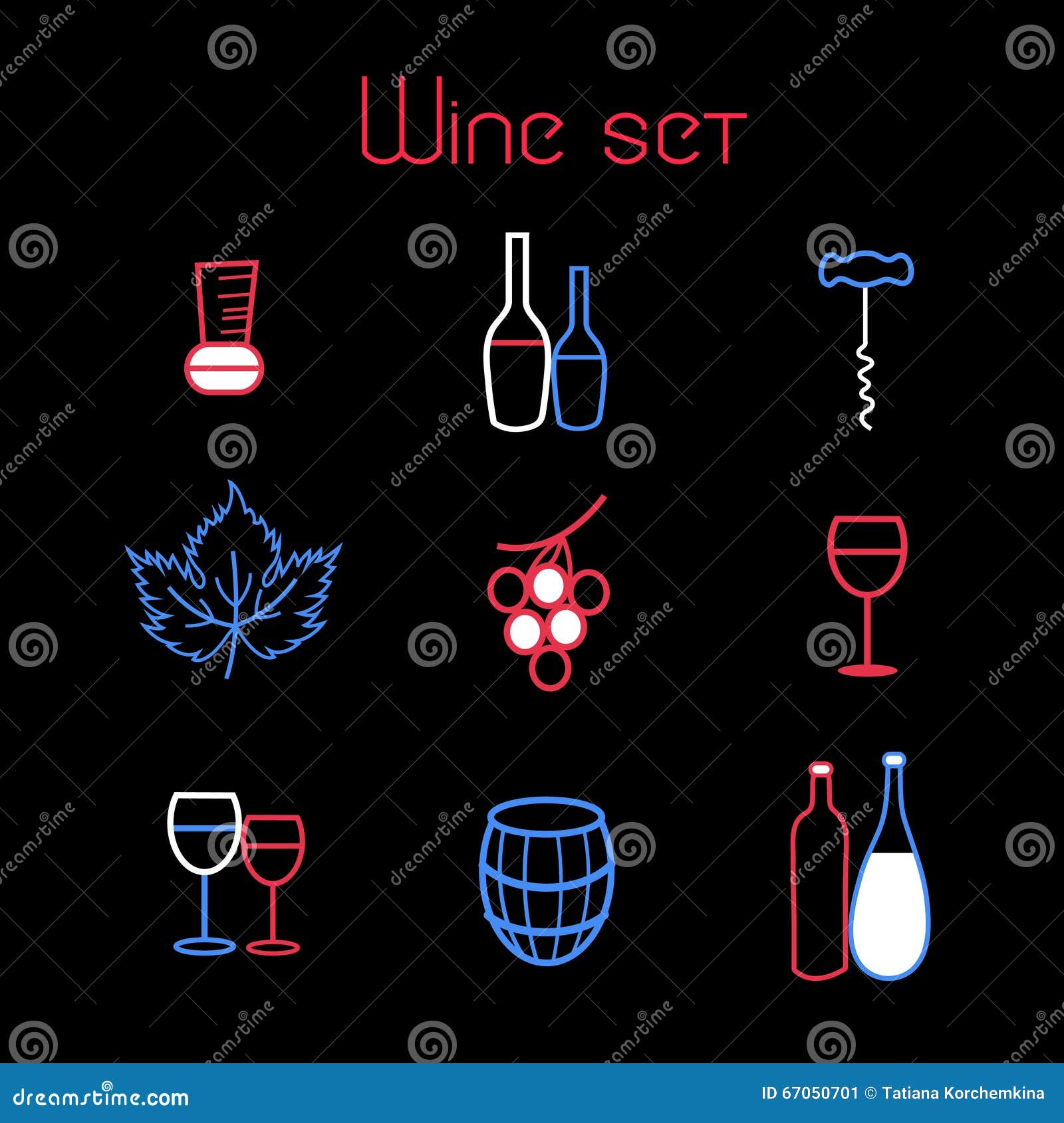 Wine elements set stock vector. Illustration of festival - 67050701