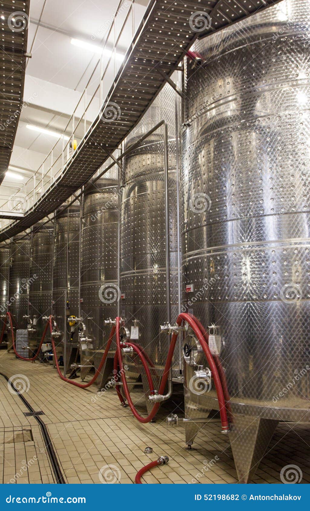 Wine Factory Aluminum Barrels Stock Photo - Image of cold, juice: 52198682