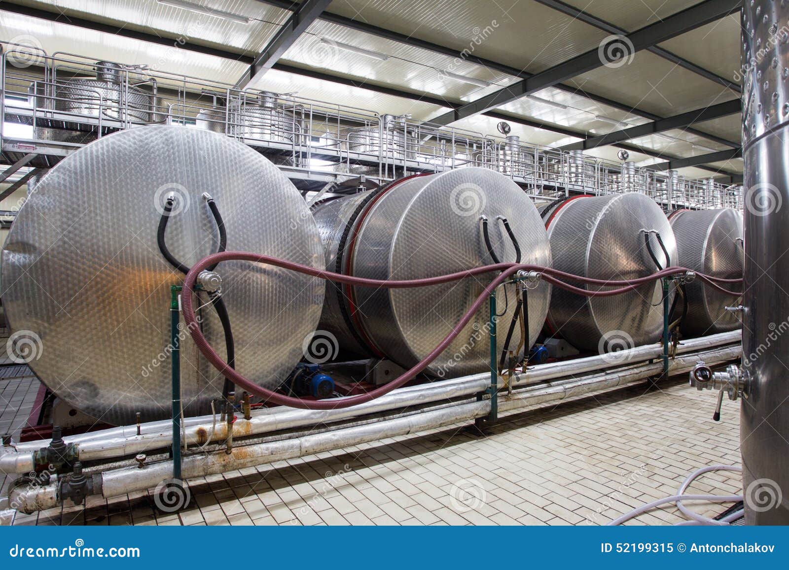 Wine Factory Aluminum Barrels Stock Image - Image of alcohol, barrel ...