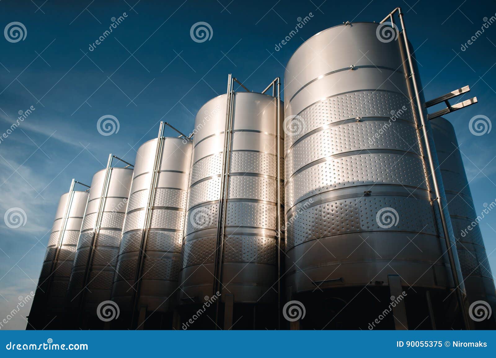 Wine factory tanks outside stock image. Image of fermenting - 90055375