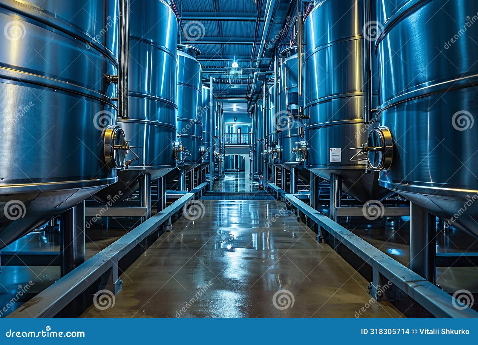 Wine Fermentation Tanks in Modern Wine Factory Stock Photo - Image of ...