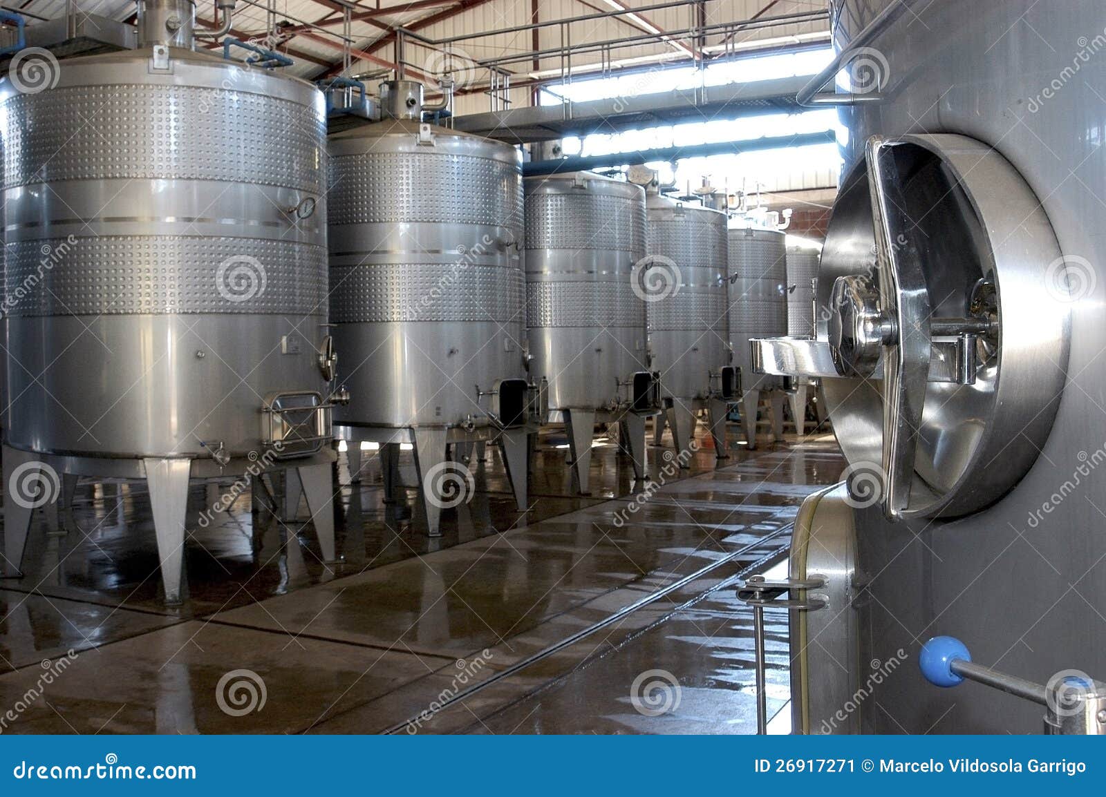 Wine fermentation vats stock image. Image of tanks, steel - 26917271