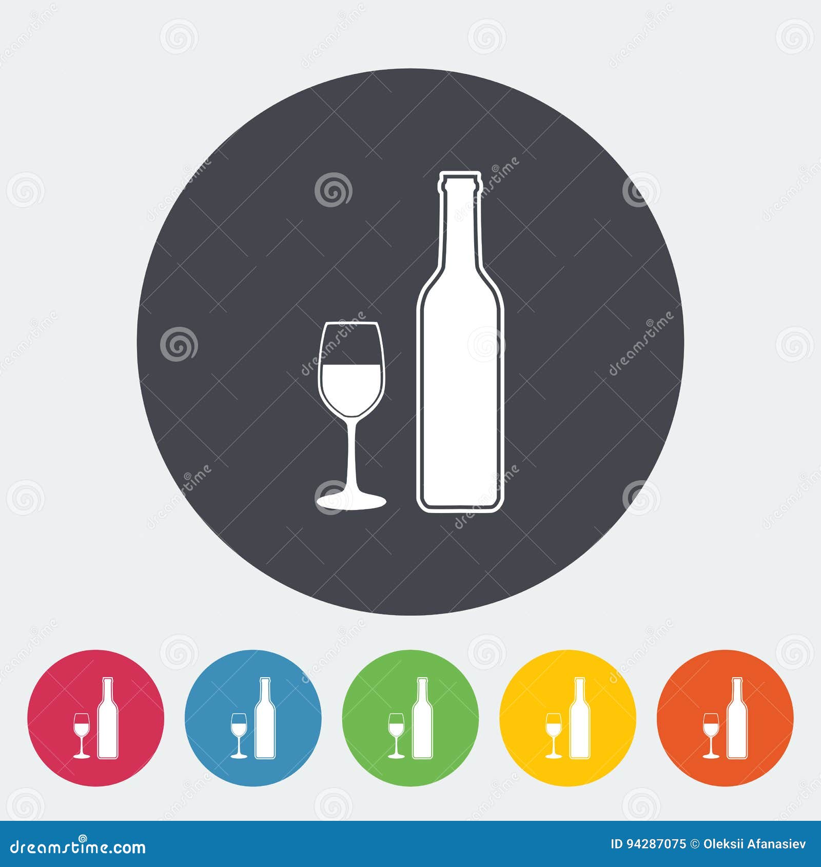 Wine flat icon stock vector. Illustration of color, icon - 94287075